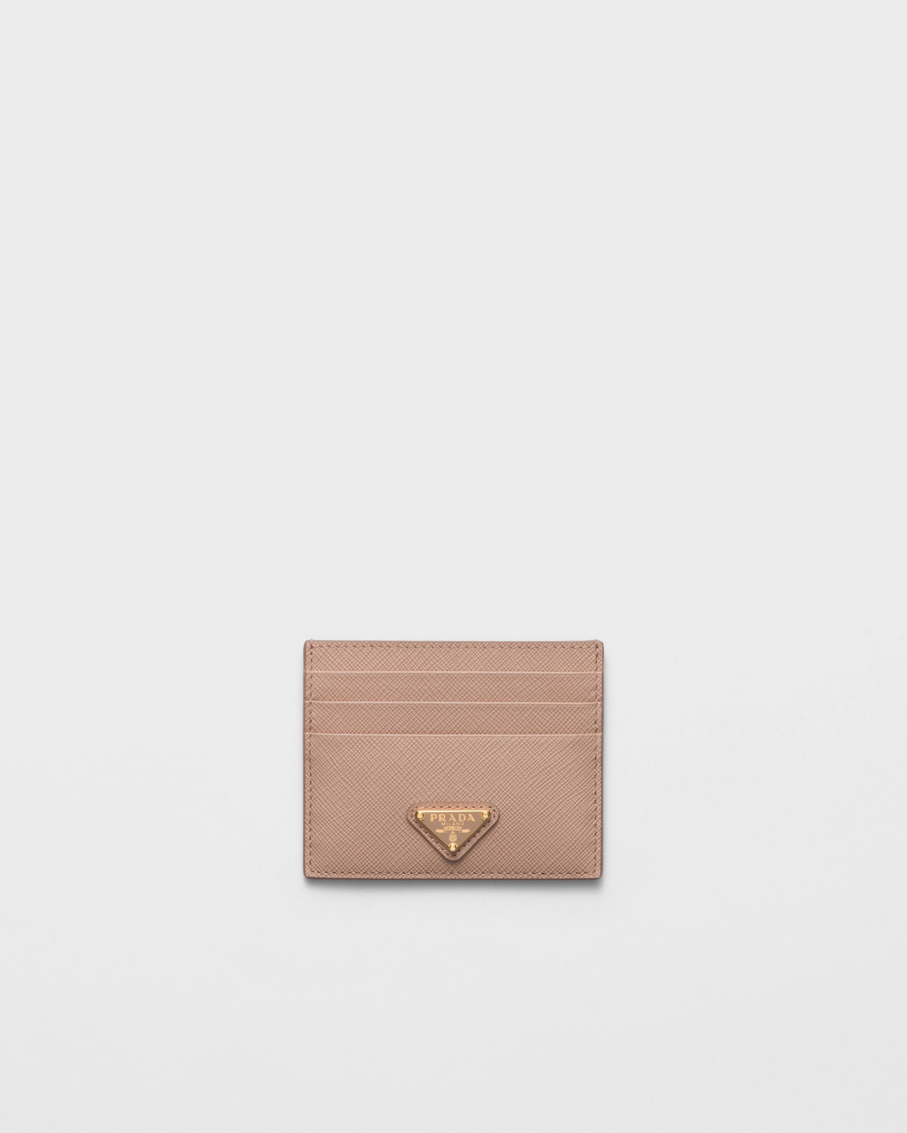 Powder Pink Saffiano Leather Card Holder | PRADA - United States