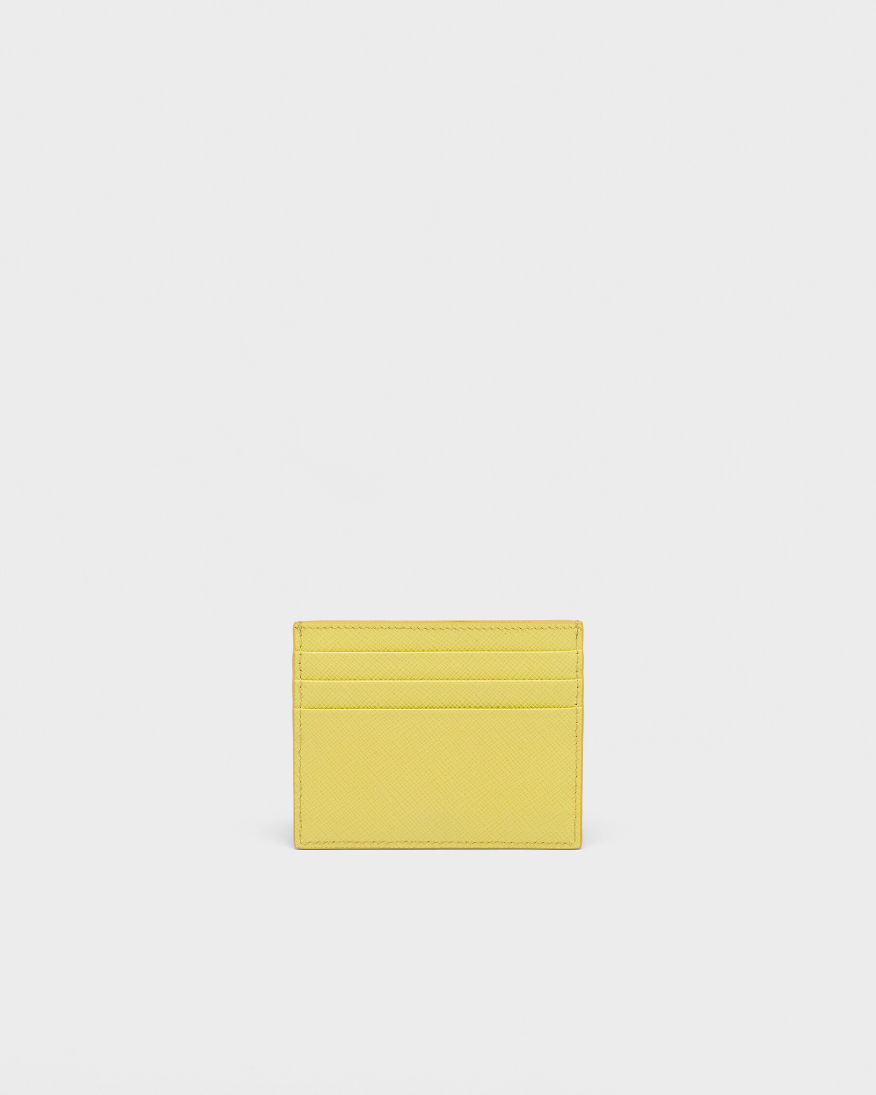 Citron Yellow Saffiano Leather Card Holder | PRADA