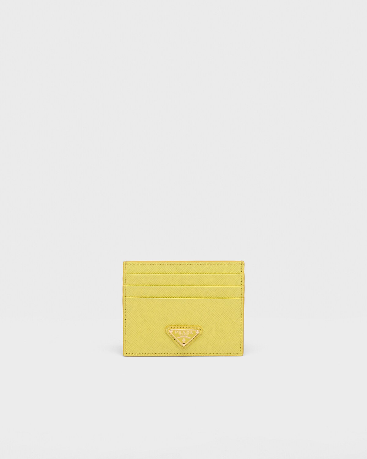 Citron Yellow Saffiano Leather Card Holder | PRADA