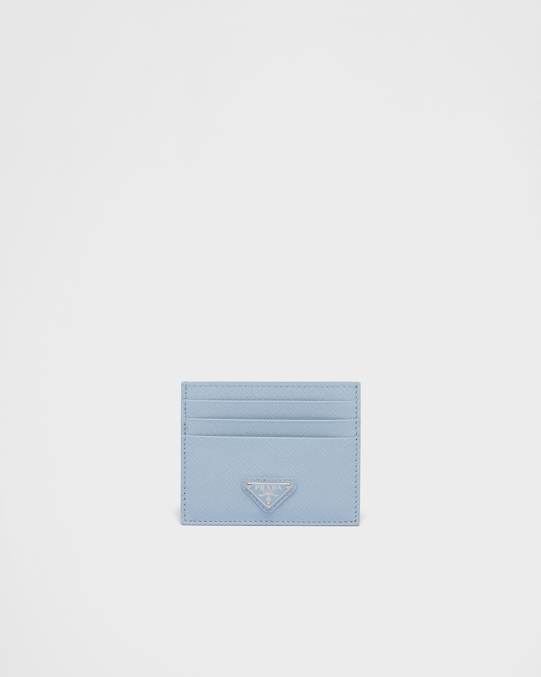 Pale Blue Saffiano Leather Card Holder | PRADA