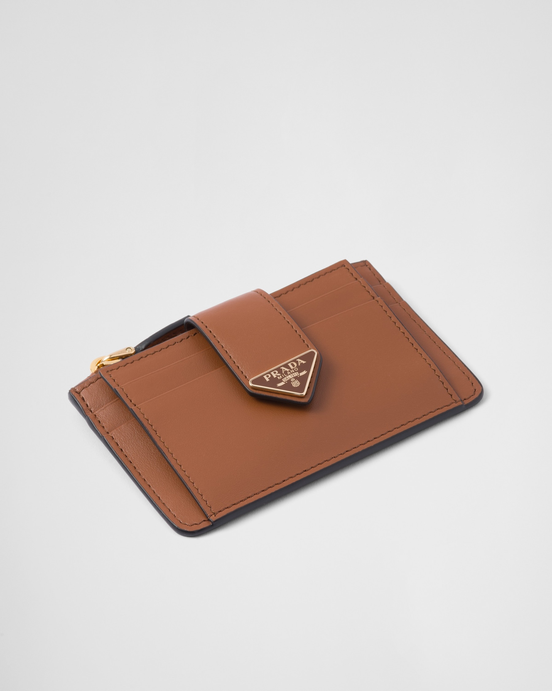 Cognac Leather Card Holder | PRADA