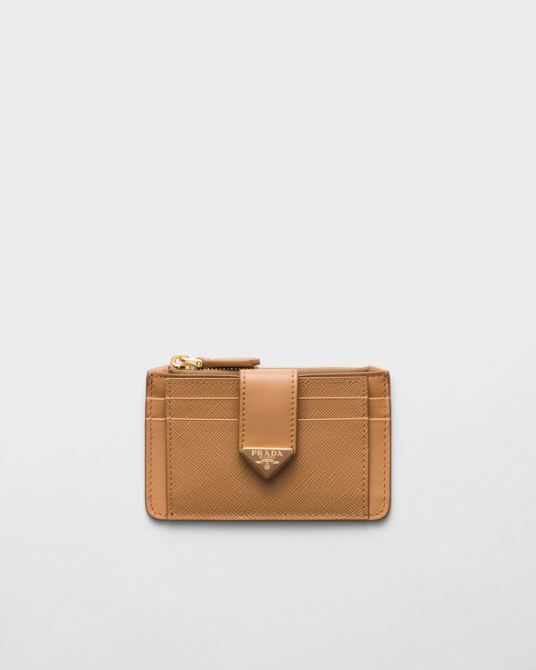 Natural Saffiano And Smooth Leather Card Holder | PRADA