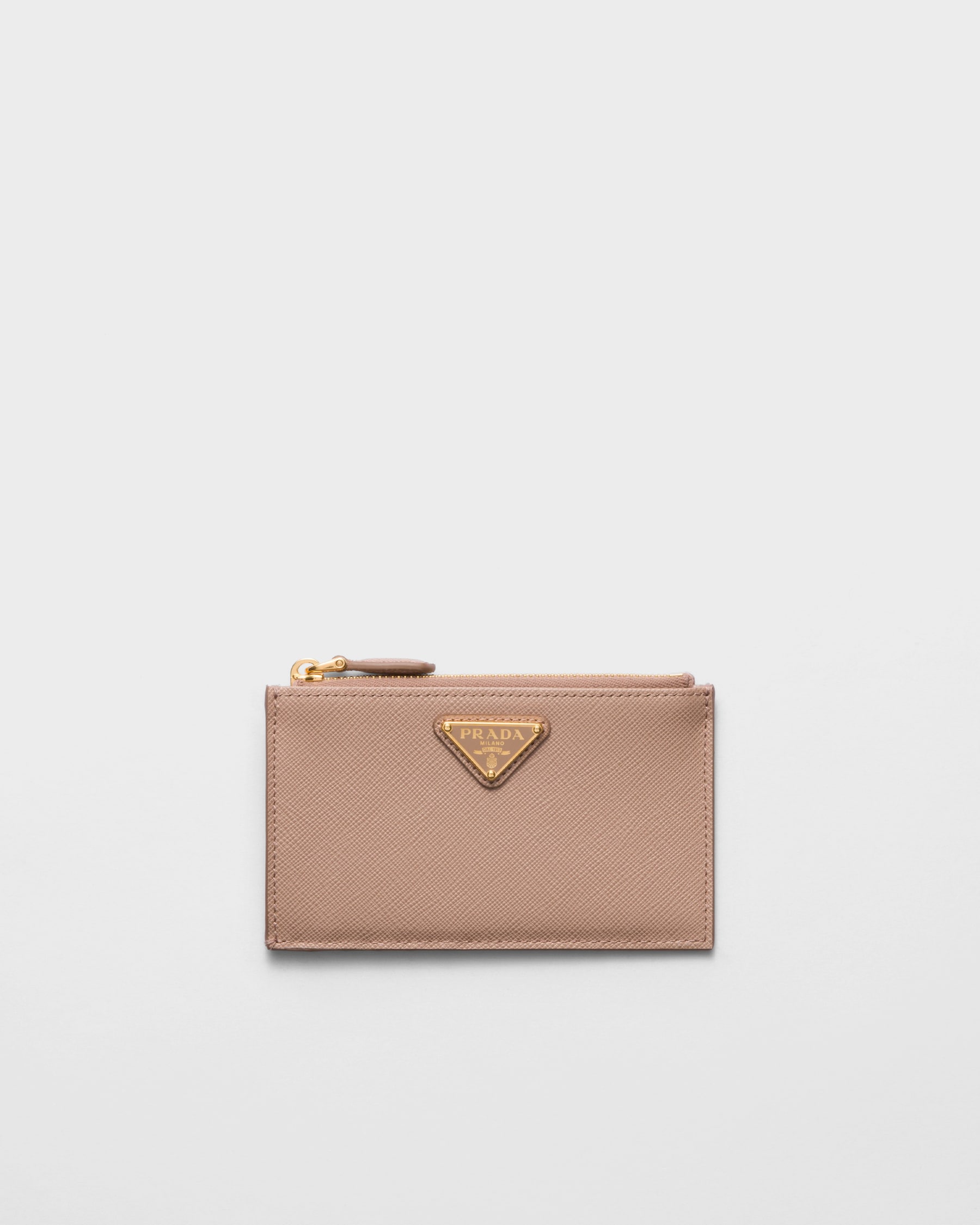 Powder Pink Saffiano Leather Card Holder | PRADA