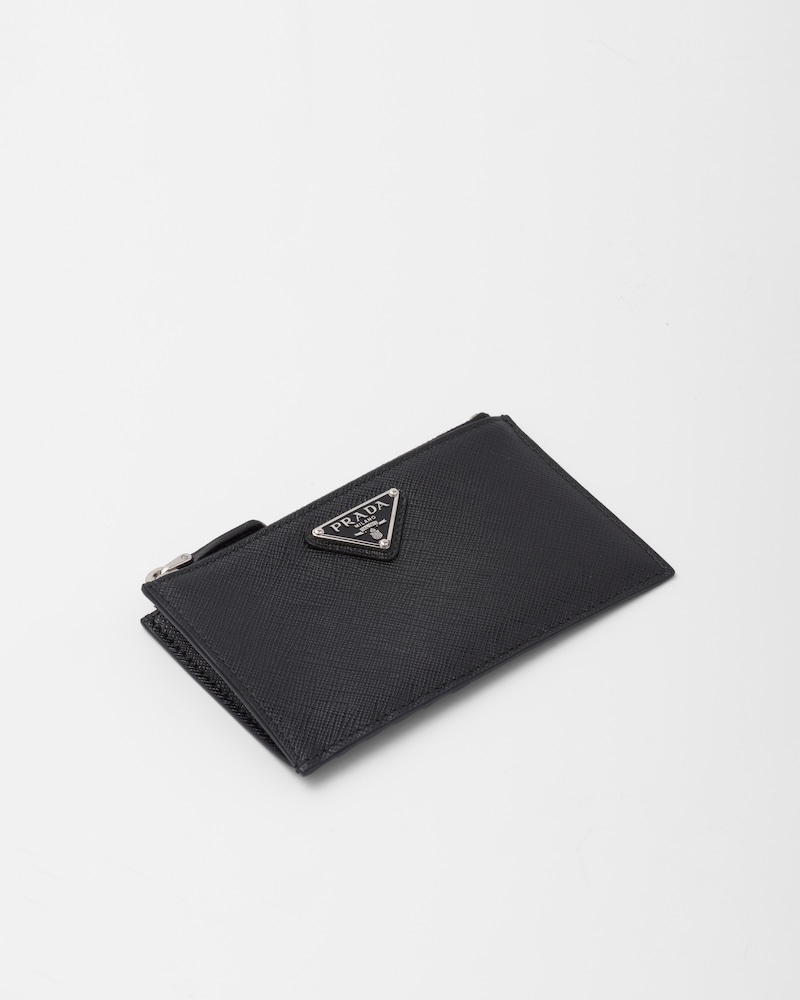 Black Saffiano Leather Card Holder | PRADA