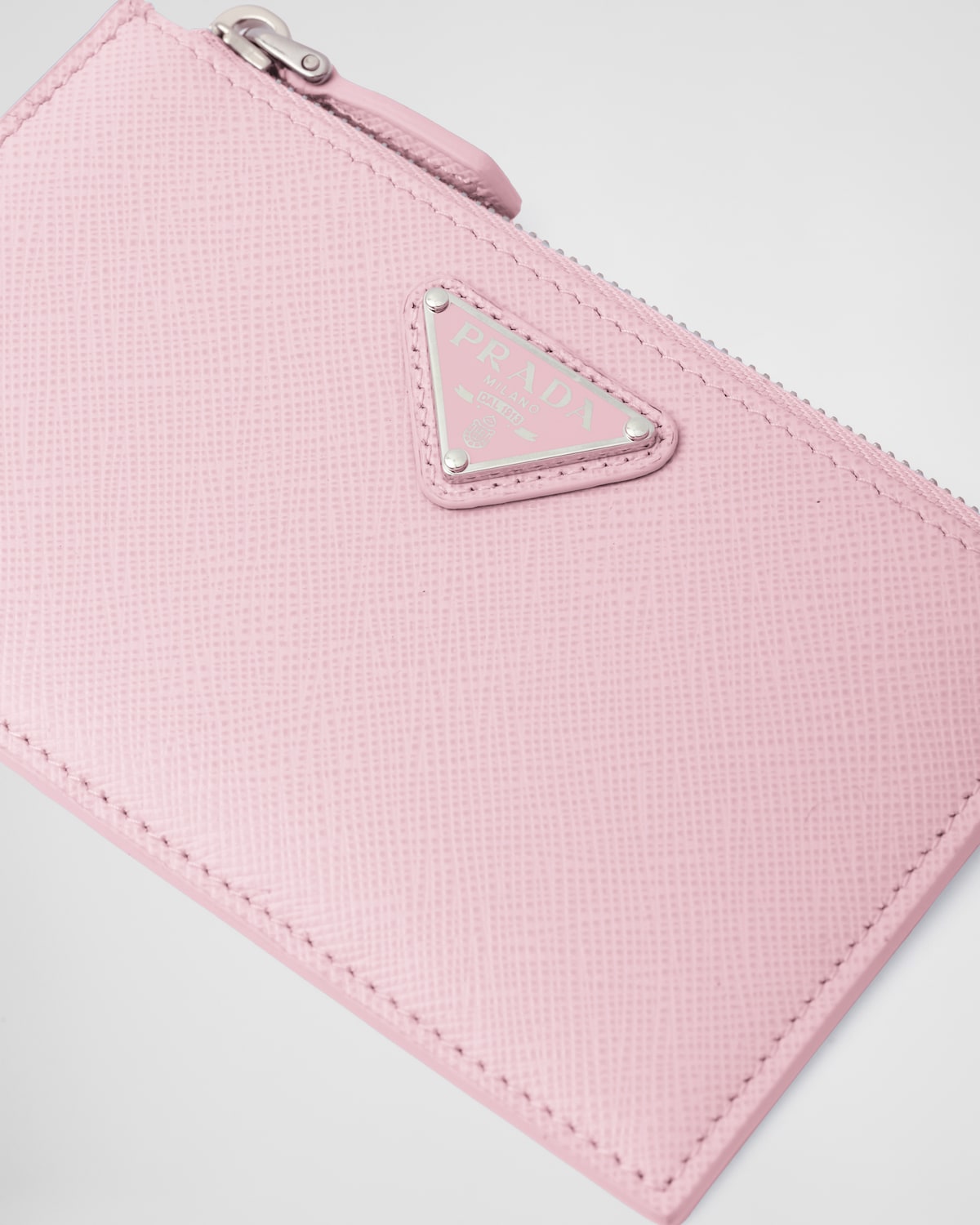 Alabaster Saffiano Leather Card Holder | PRADA - United States