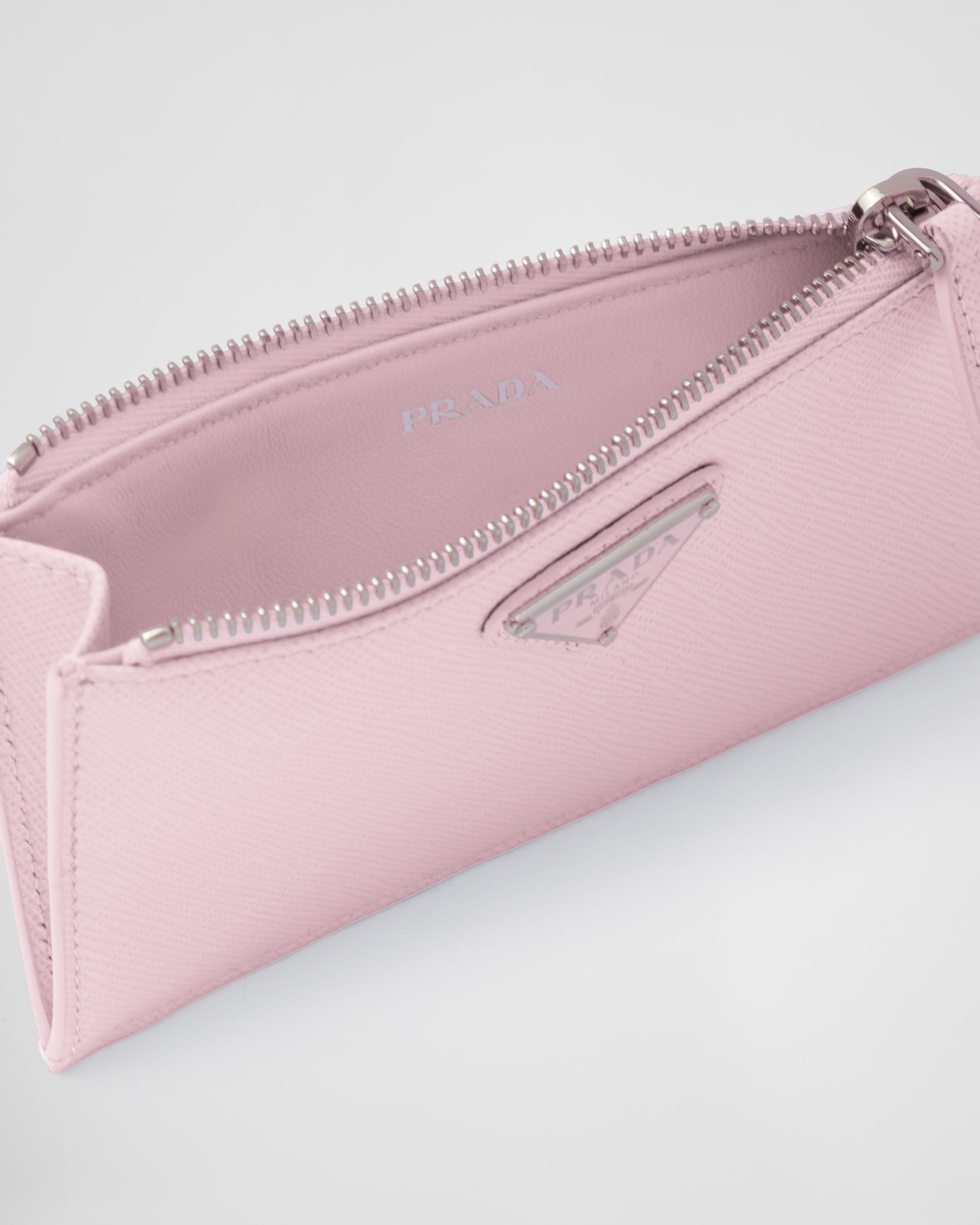 Alabaster Saffiano Leather Card Holder | PRADA