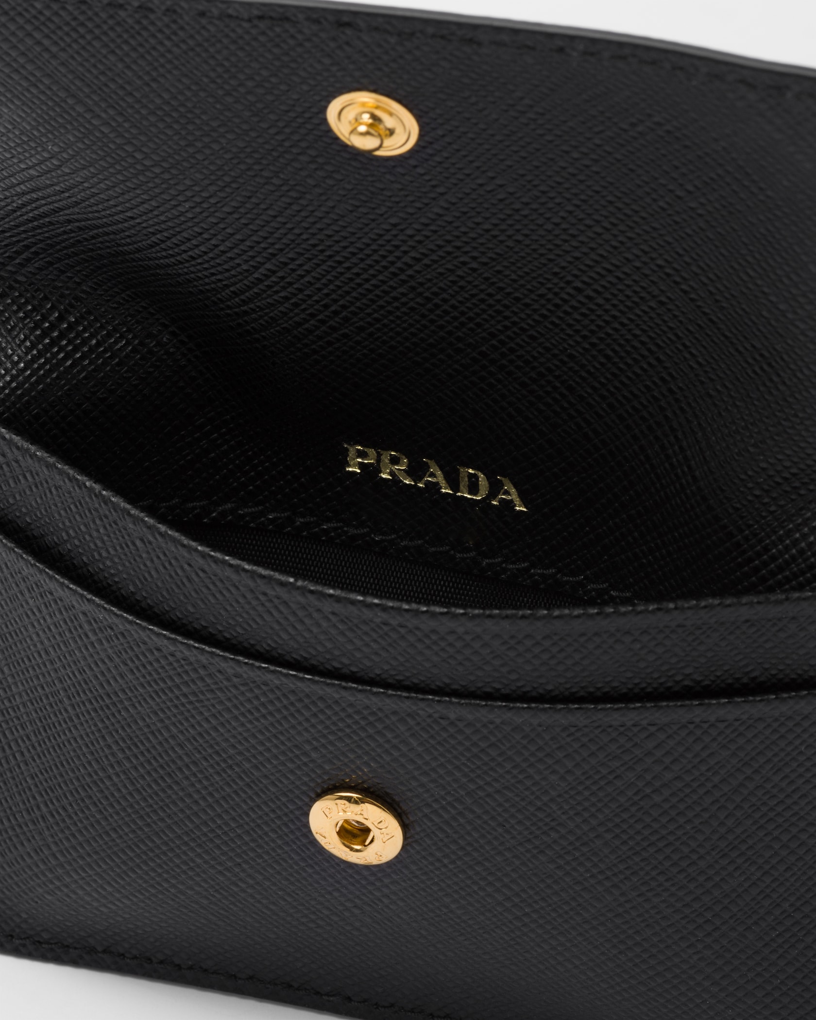 Black Saffiano Leather Card Holder | PRADA