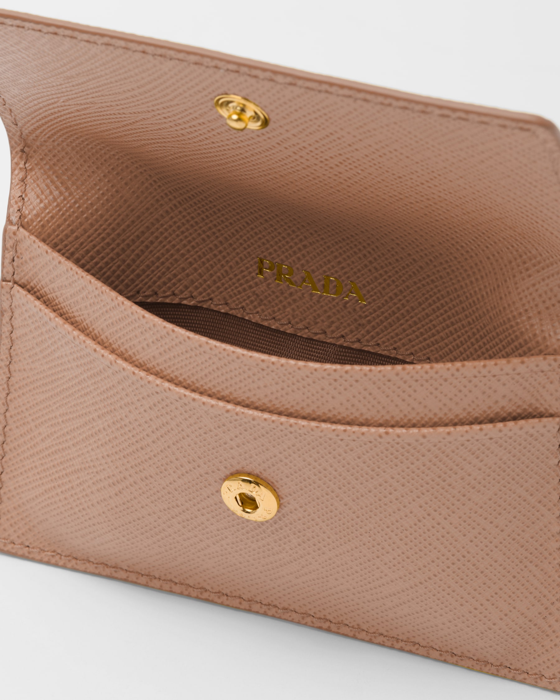 Powder Pink Saffiano Leather Card Holder | PRADA