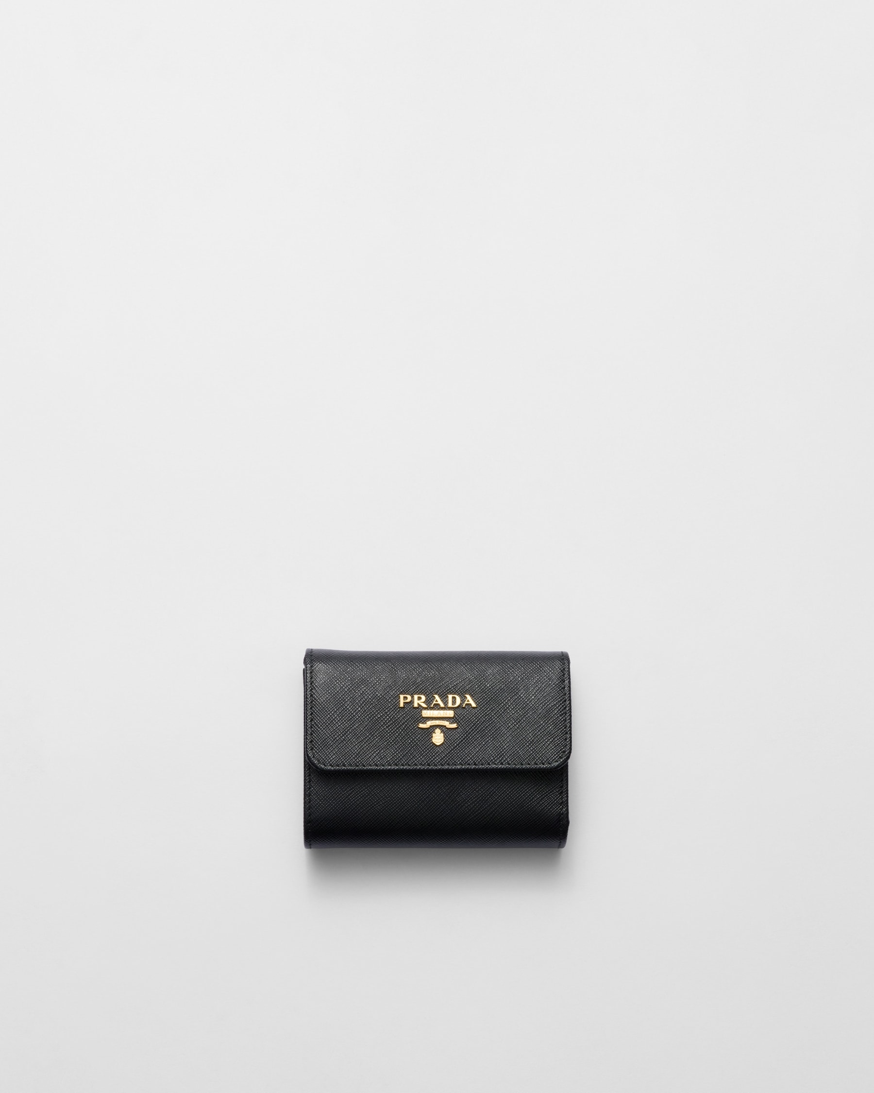 Black Small Saffiano Leather Wallet | PRADA