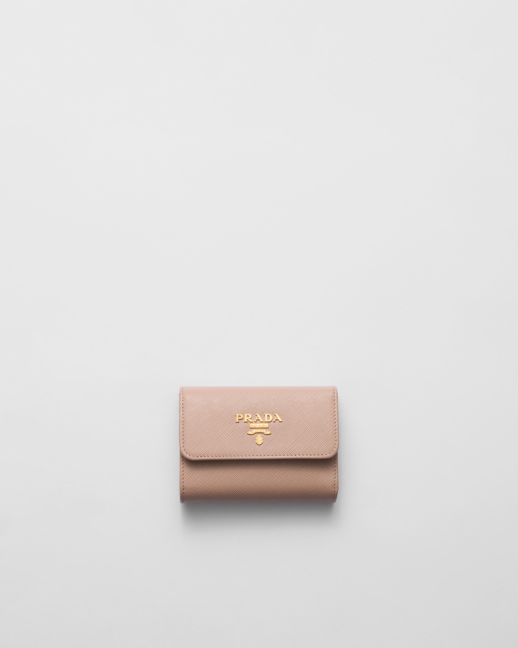 Powder Pink Small Saffiano Leather Wallet | PRADA