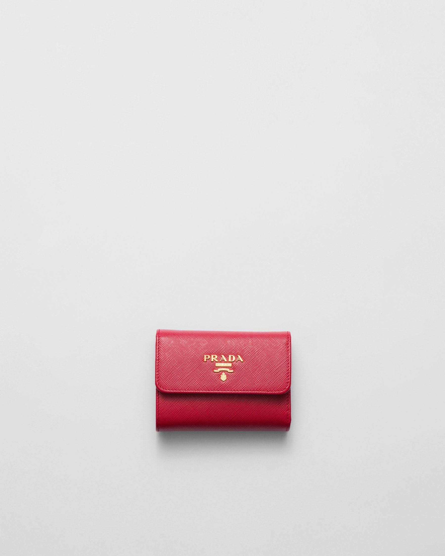Fiery Red Small Saffiano Leather Wallet | PRADA