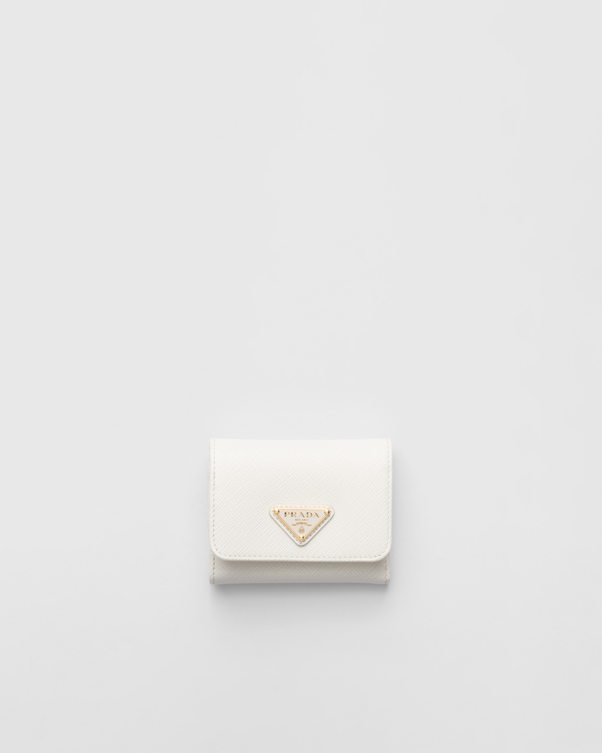 White Small Saffiano Leather Wallet | PRADA