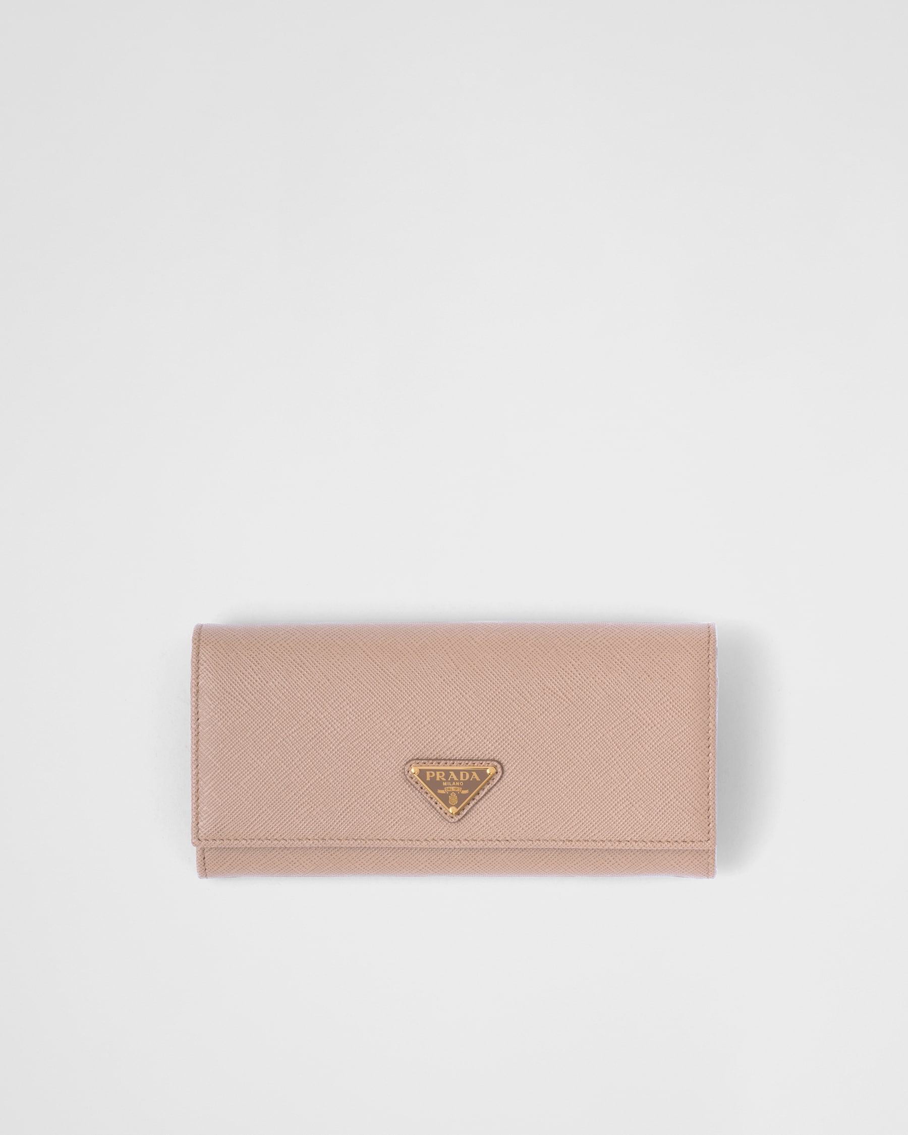 Powder Pink Large Saffiano Leather Wallet | PRADA - United States