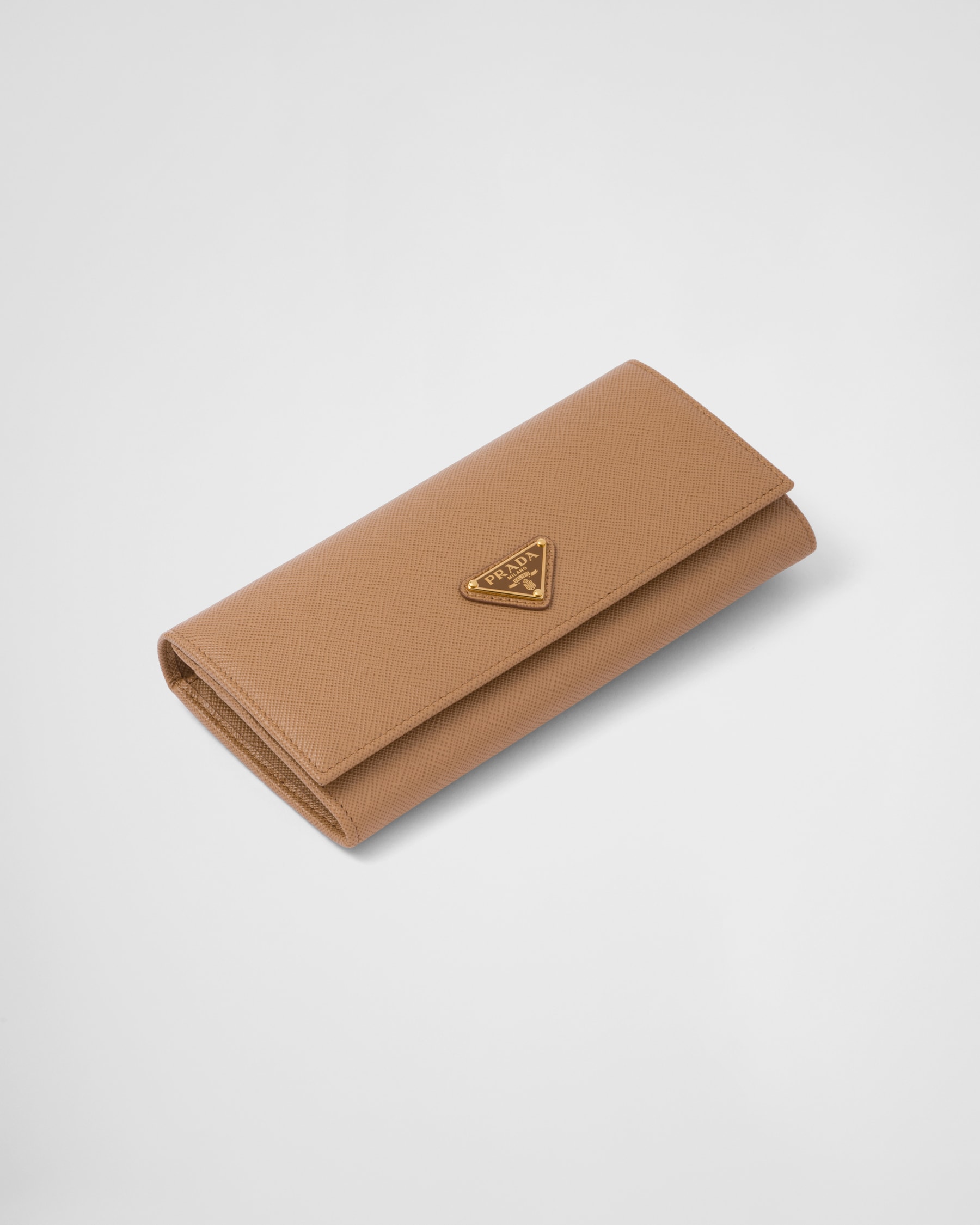 Caramel Large Saffiano Leather Wallet | PRADA