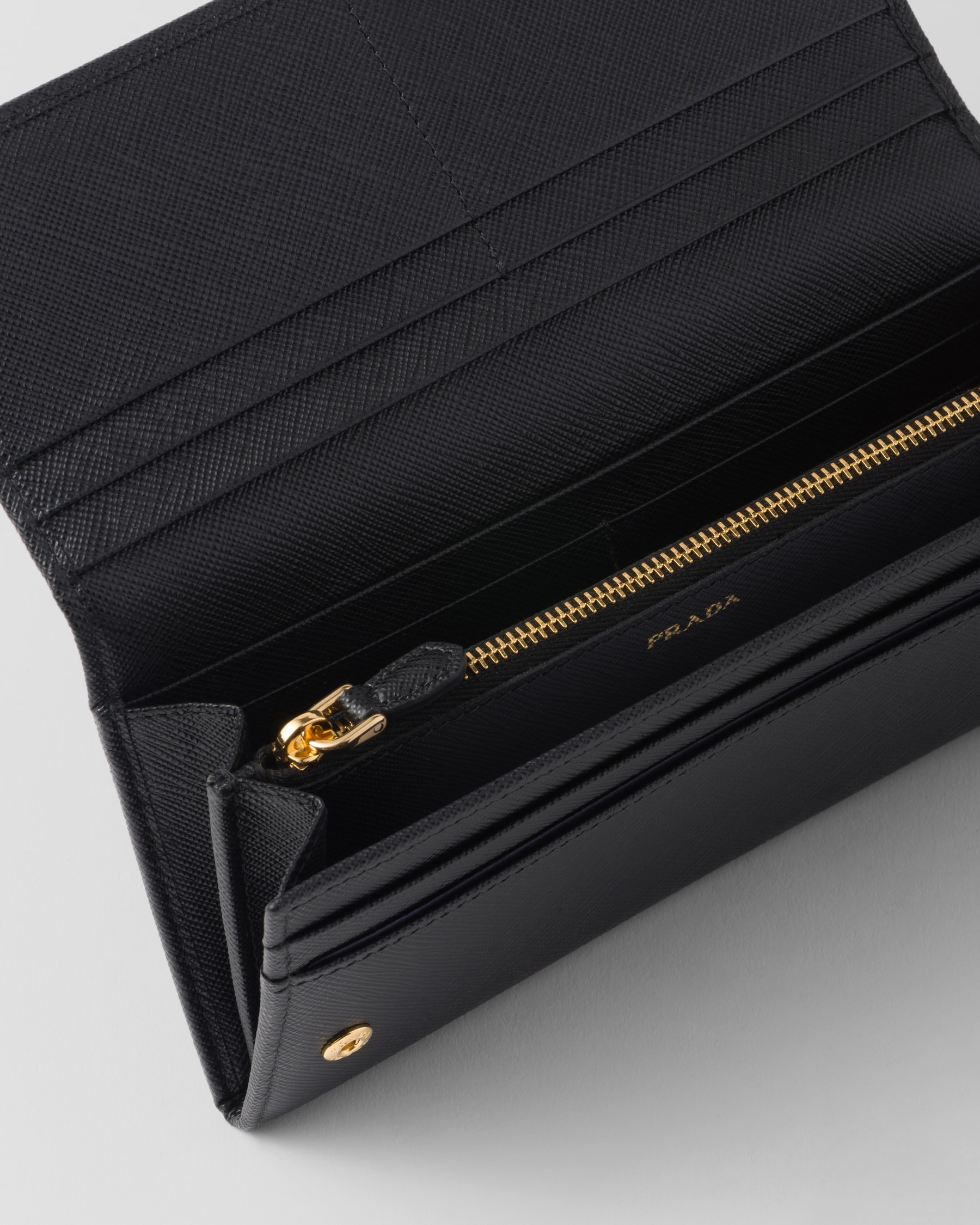 Black Large Saffiano Leather Wallet | PRADA