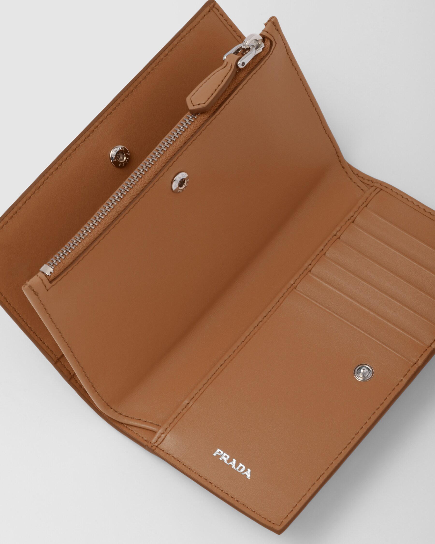Caramel Large Leather Wallet | PRADA