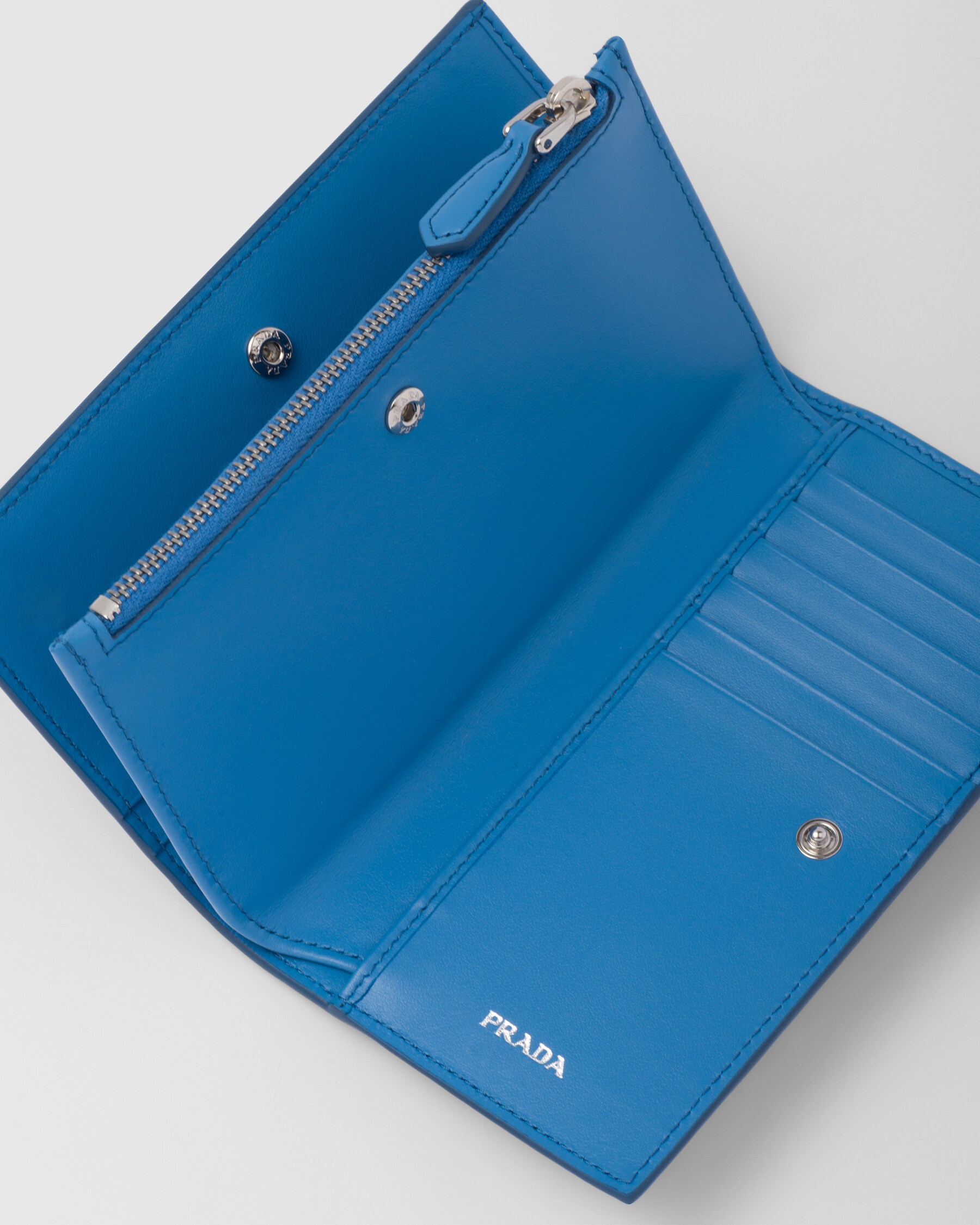 Light Blue Large Leather Wallet | PRADA