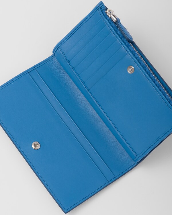 Light Blue Large Leather Wallet | PRADA
