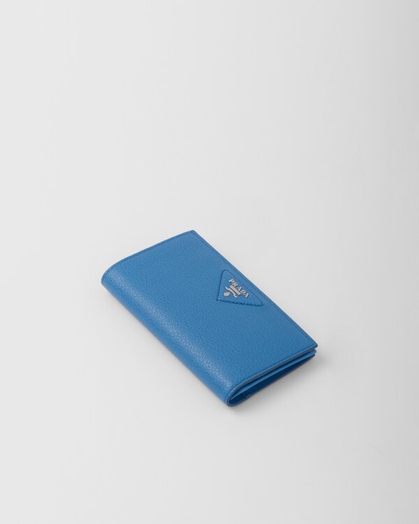 Light Blue Large Leather Wallet | PRADA