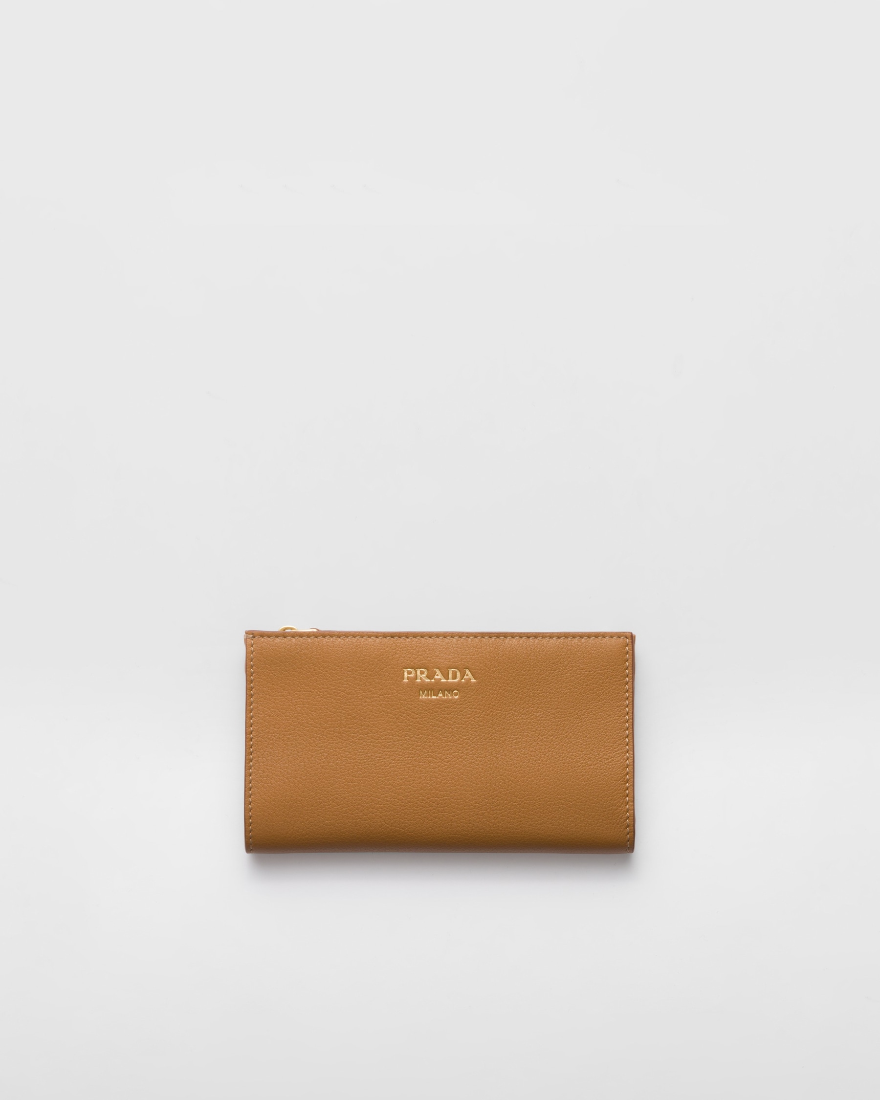 Caramel Large Leather Wallet | PRADA