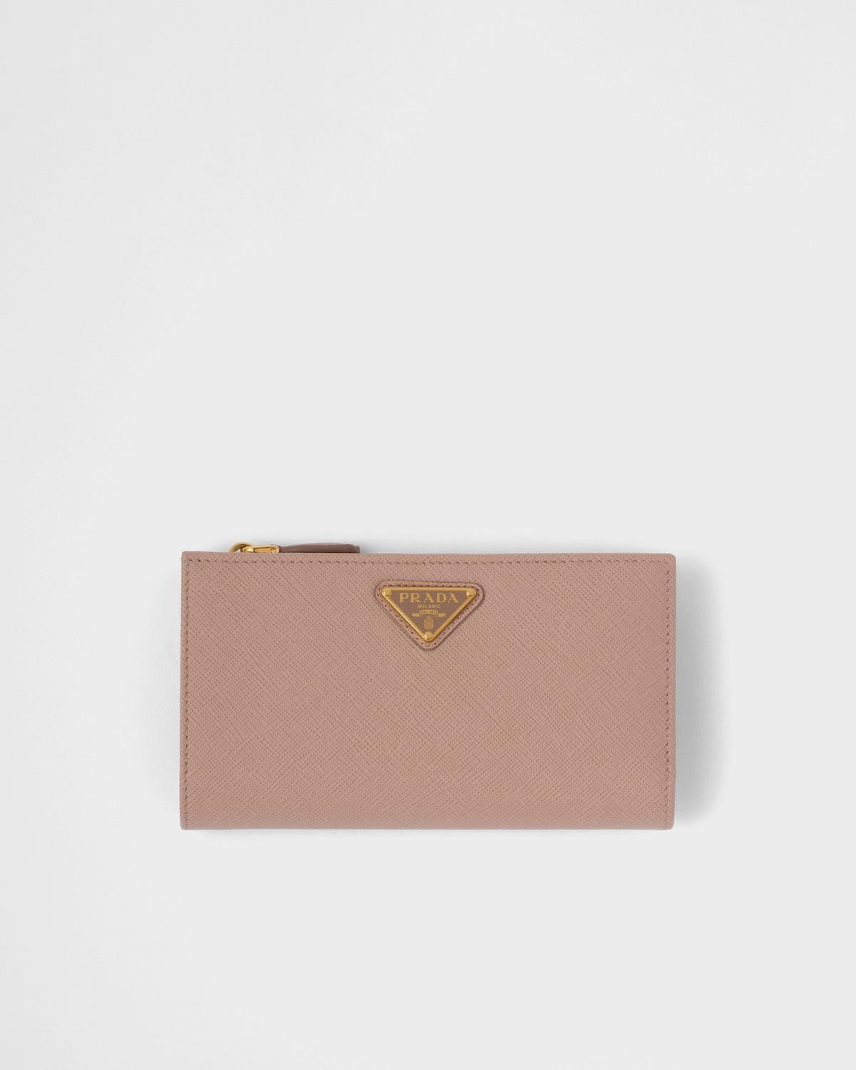 Powder Pink Large Saffiano Leather Wallet | PRADA - United States
