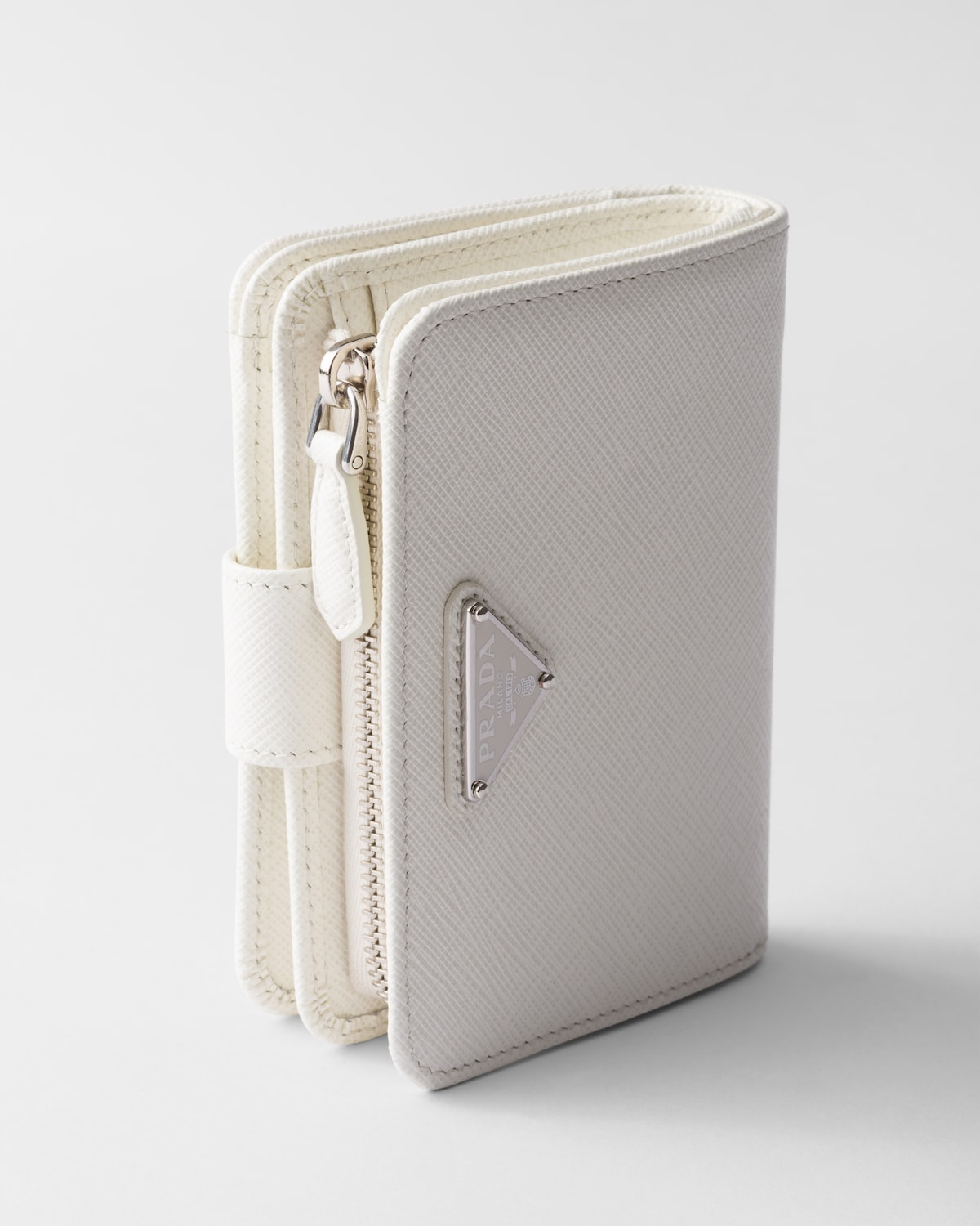 Cartera Pequeña De Piel Saffiano Blanco | PRADA