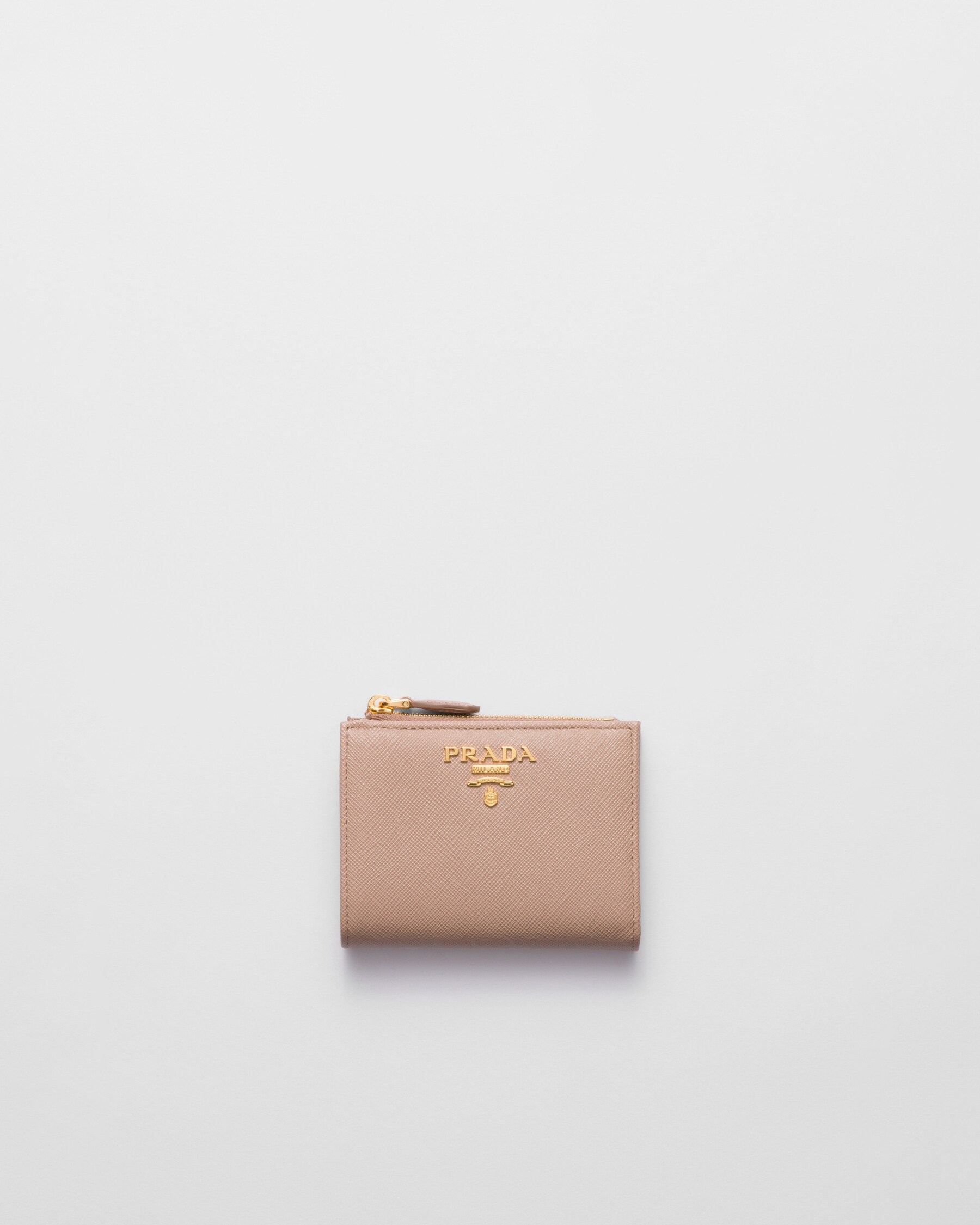 Powder Pink Small Saffiano Leather Wallet | PRADA