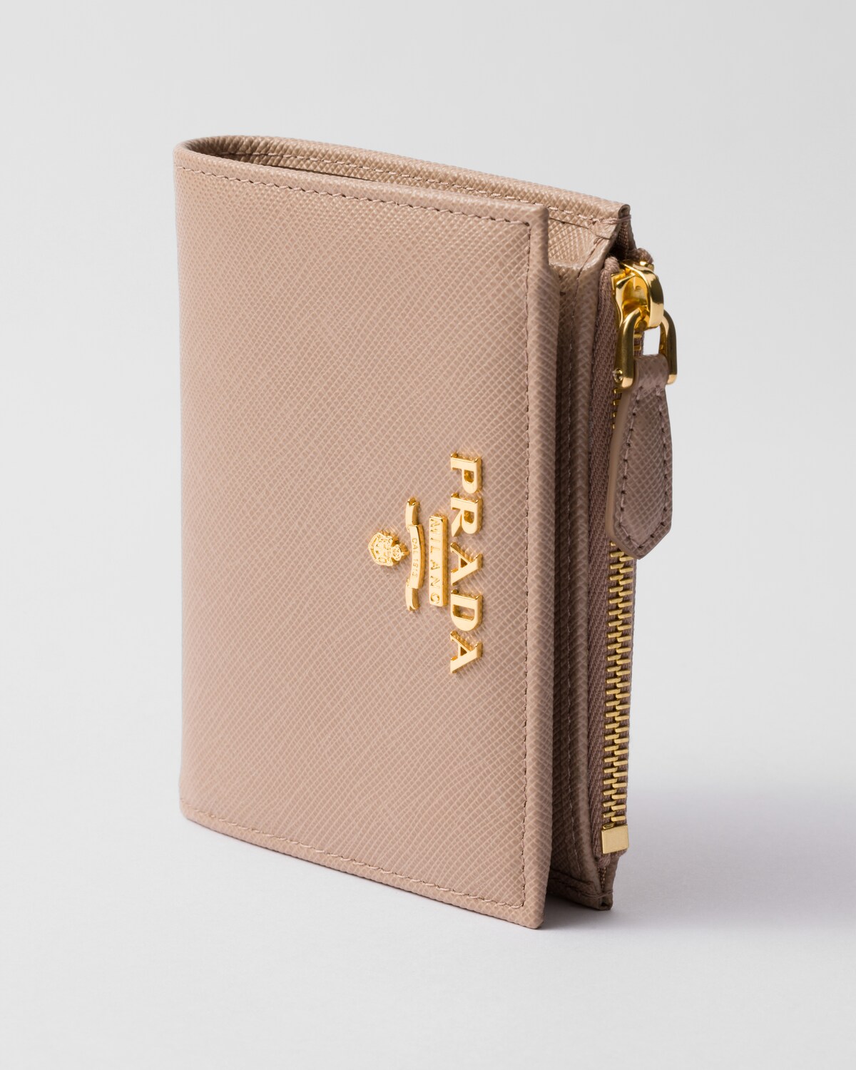 Powder Pink Small Saffiano Leather Wallet | PRADA