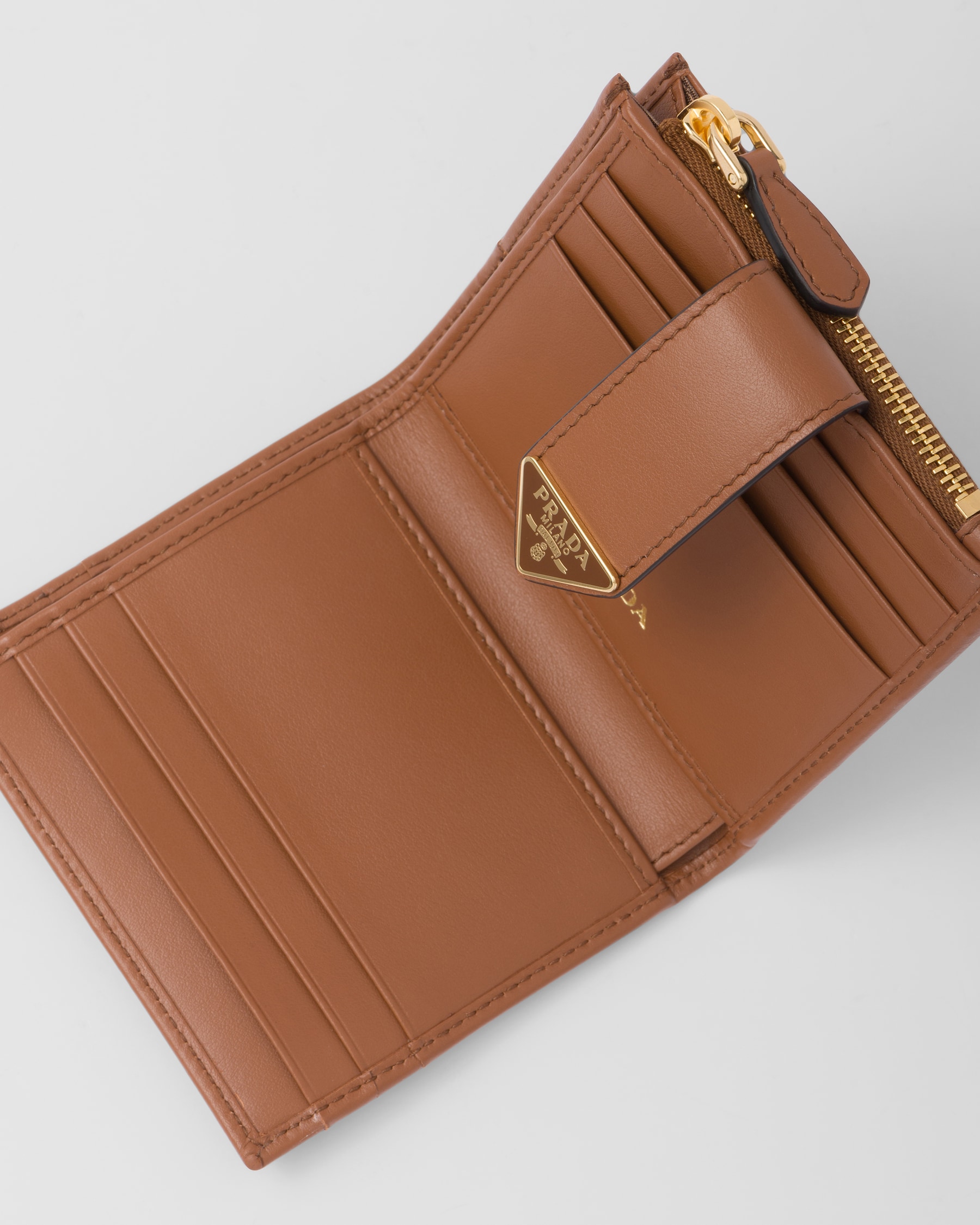 Cognac Small Leather Wallet | PRADA