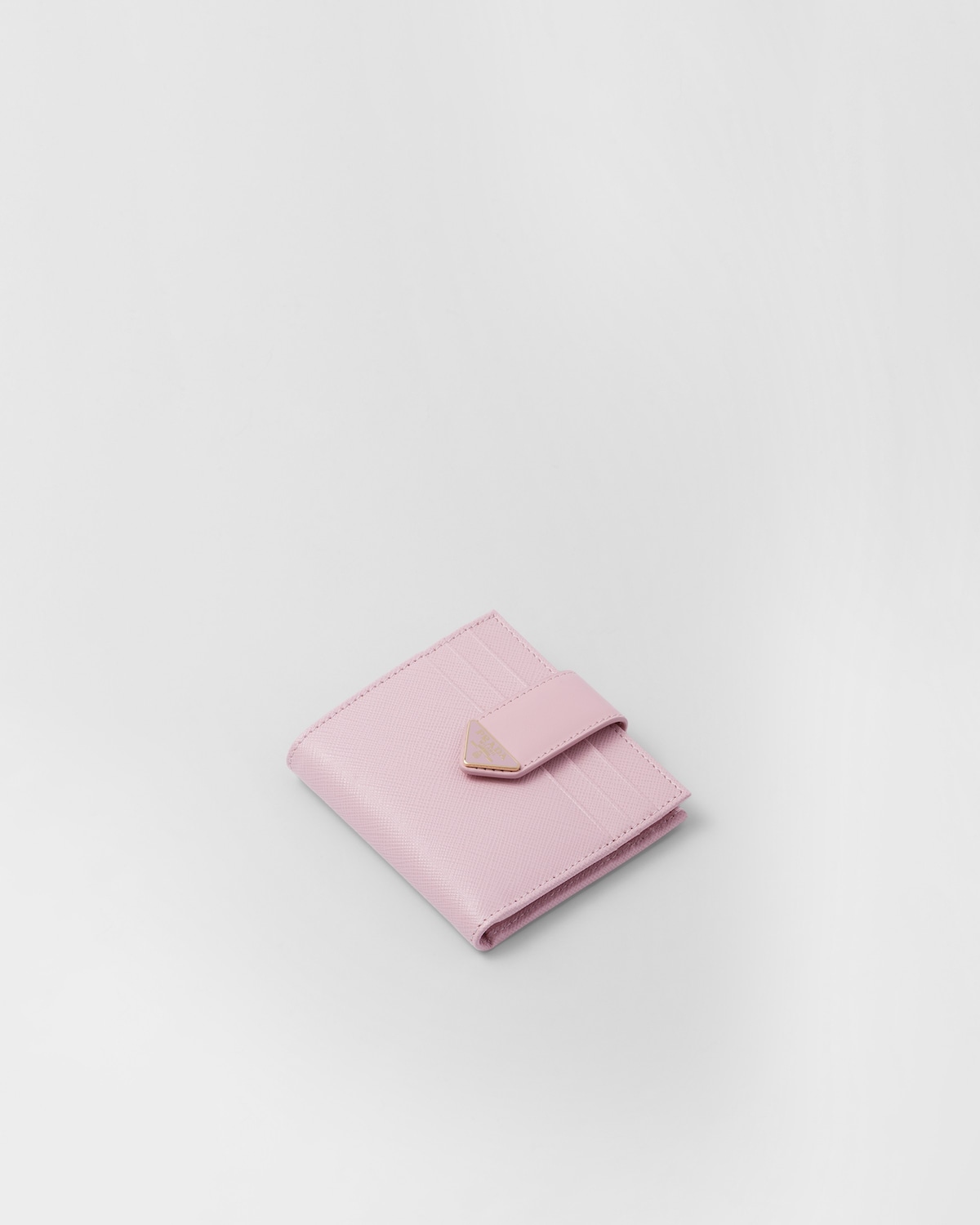 Alabaster Pink Small Saffiano And Smooth Leather Wallet | PRADA