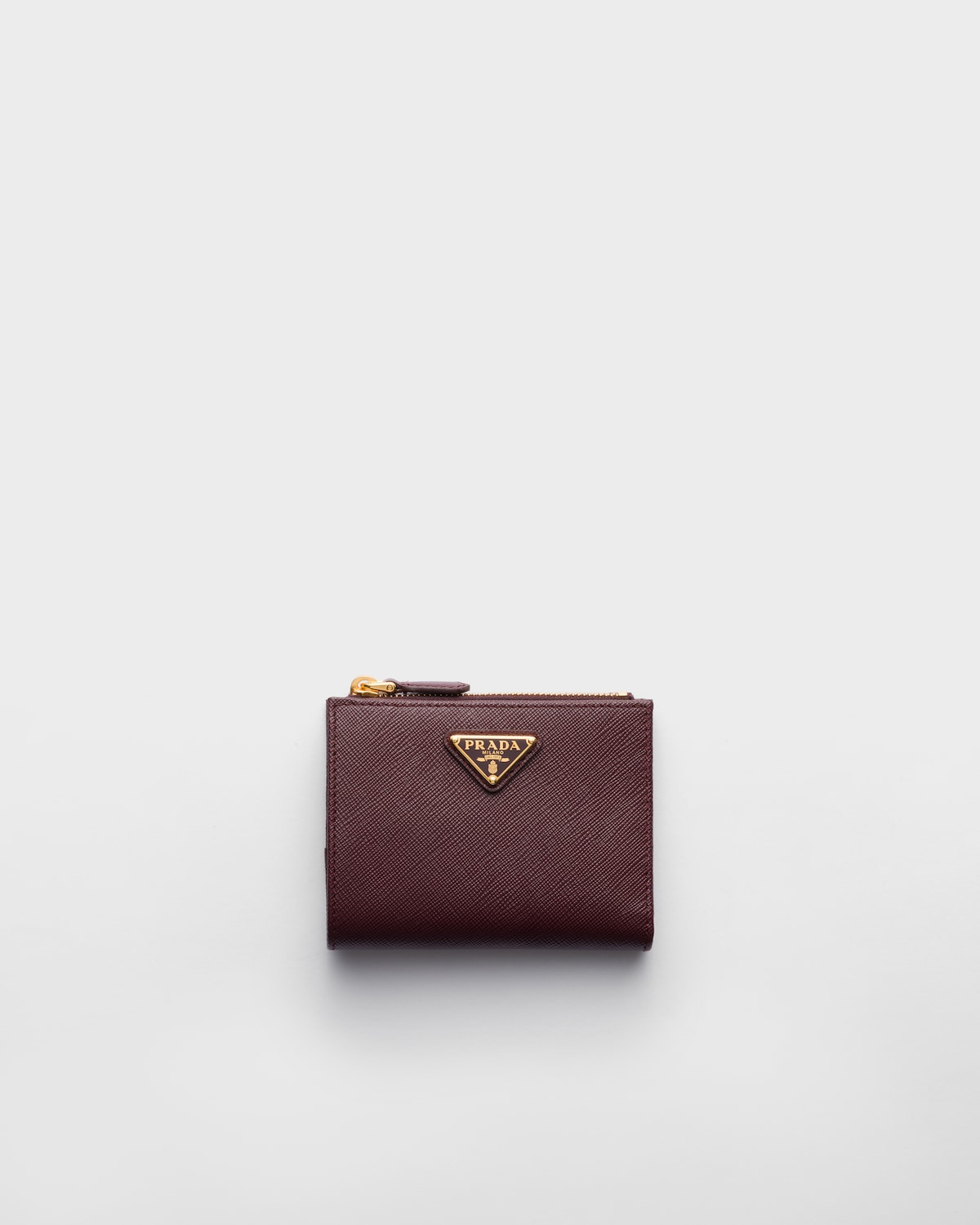 Burgundy Small Saffiano Leather Wallet | PRADA
