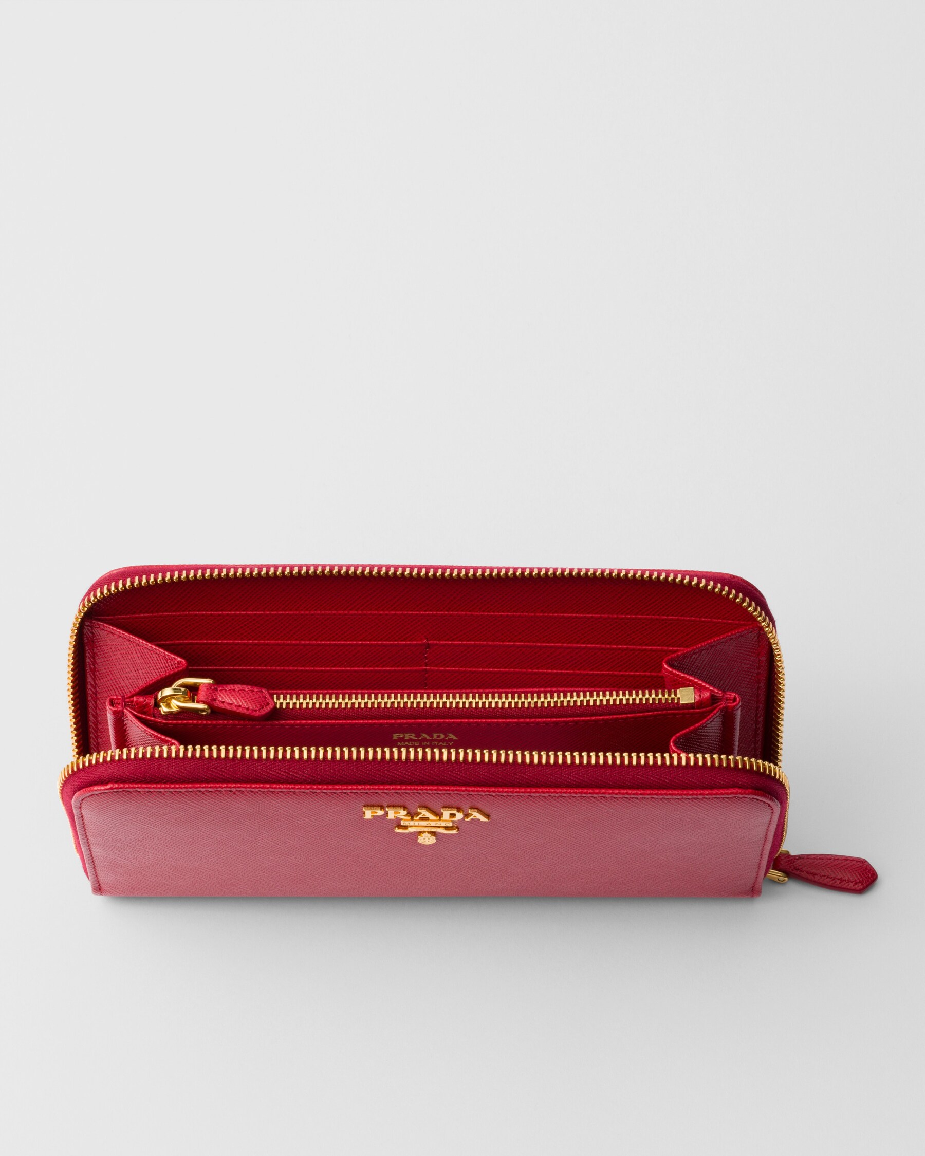 Fiery Red Large Saffiano Leather Wallet | PRADA