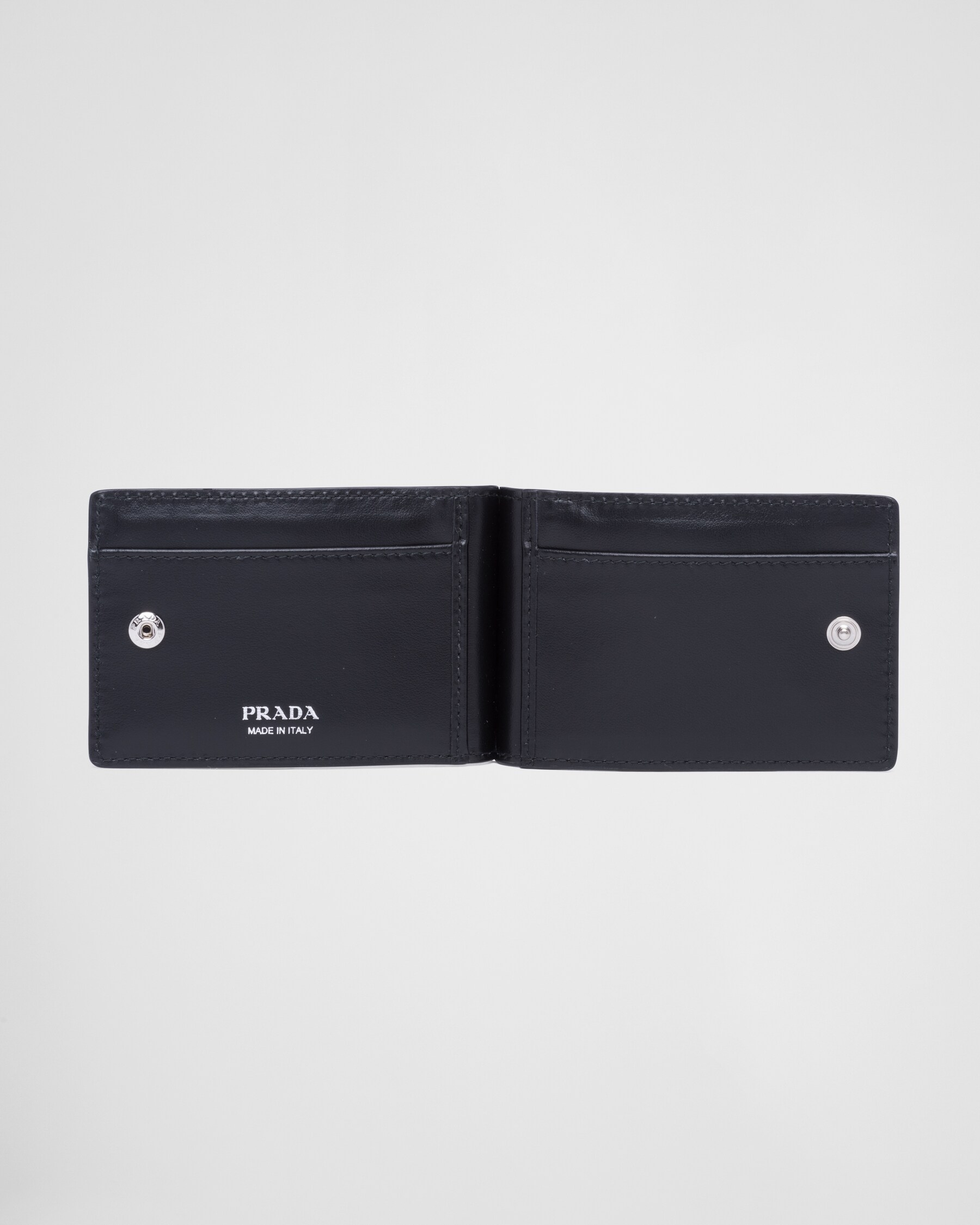 Black Brushed Leather Card Holder | PRADA