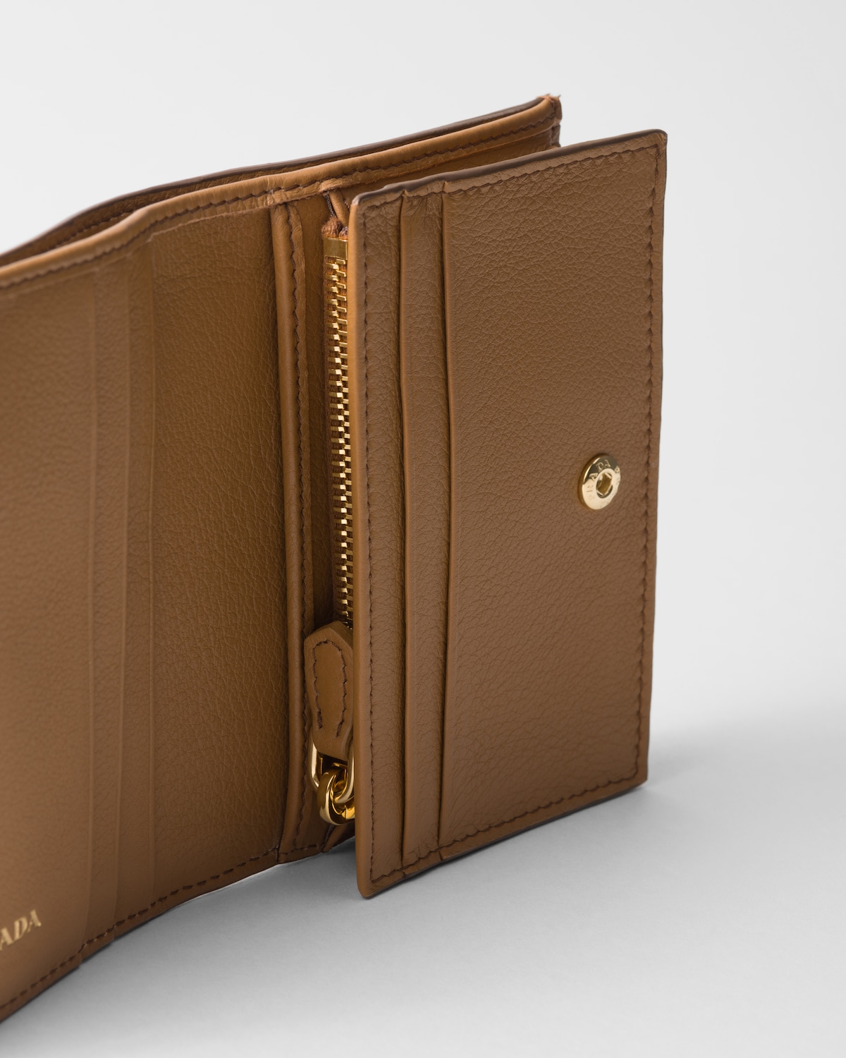 Caramel Small Leather Wallet | PRADA