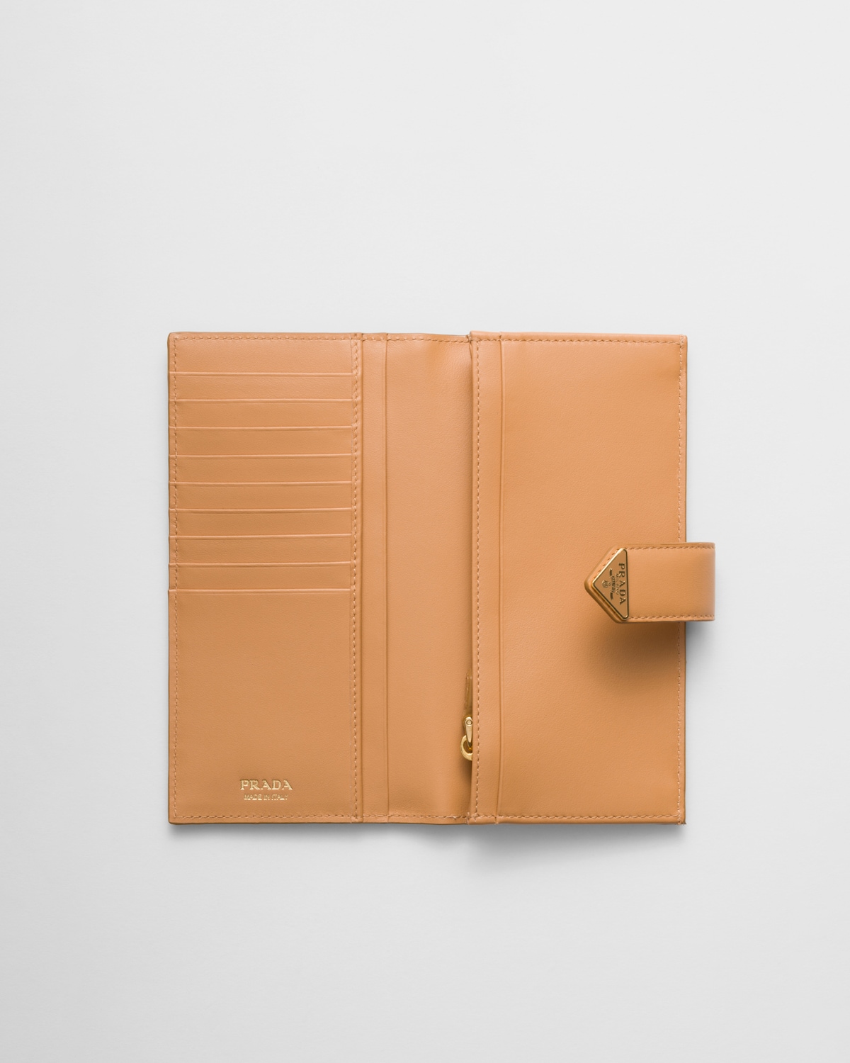 Cartera Grande De Piel Y Saffiano Natural | PRADA