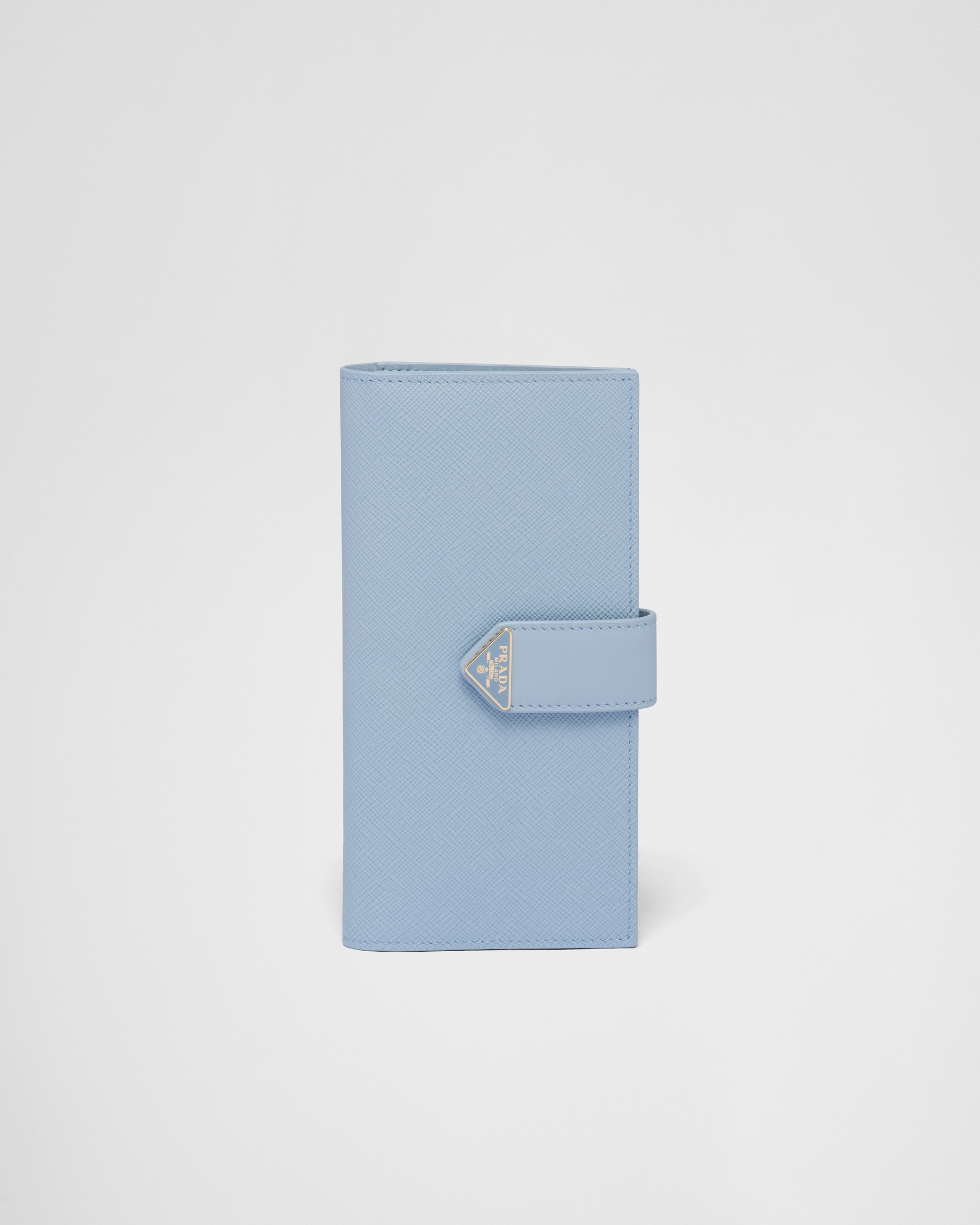 Light Blue Large Saffiano And Smooth Leather Wallet | PRADA