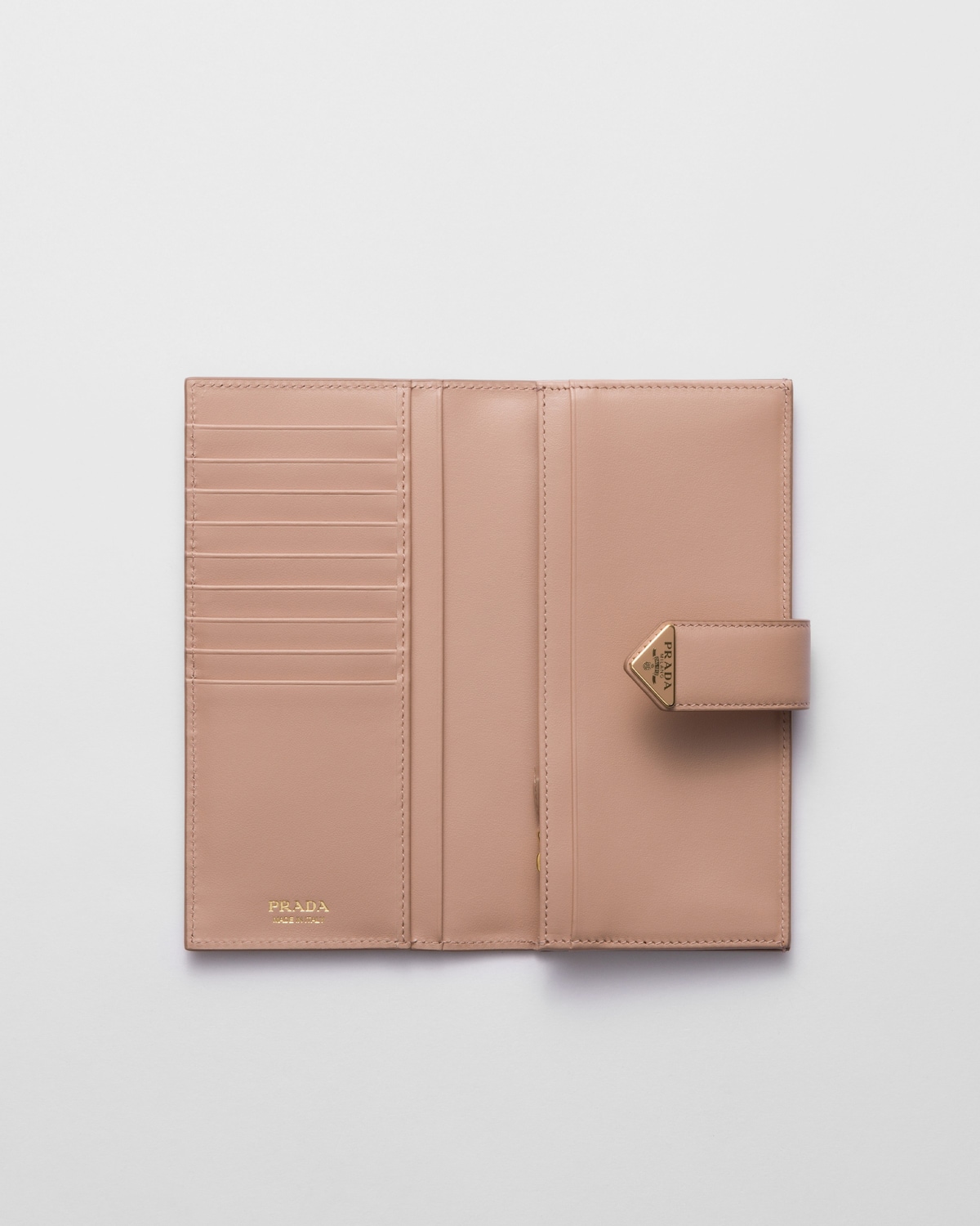 Powder Pink Large Saffiano And Smooth Leather Wallet | PRADA