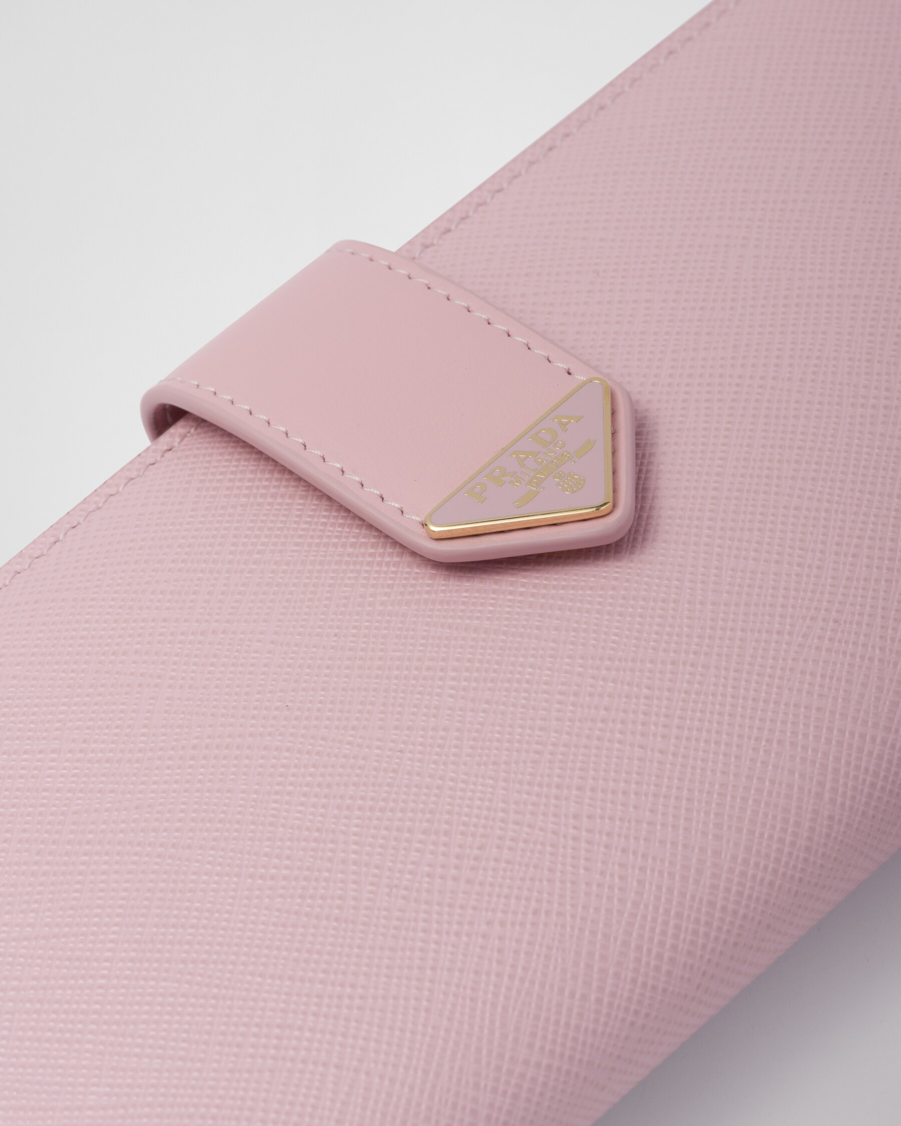 Alabaster Pink Large Saffiano And Smooth Leather Wallet | PRADA