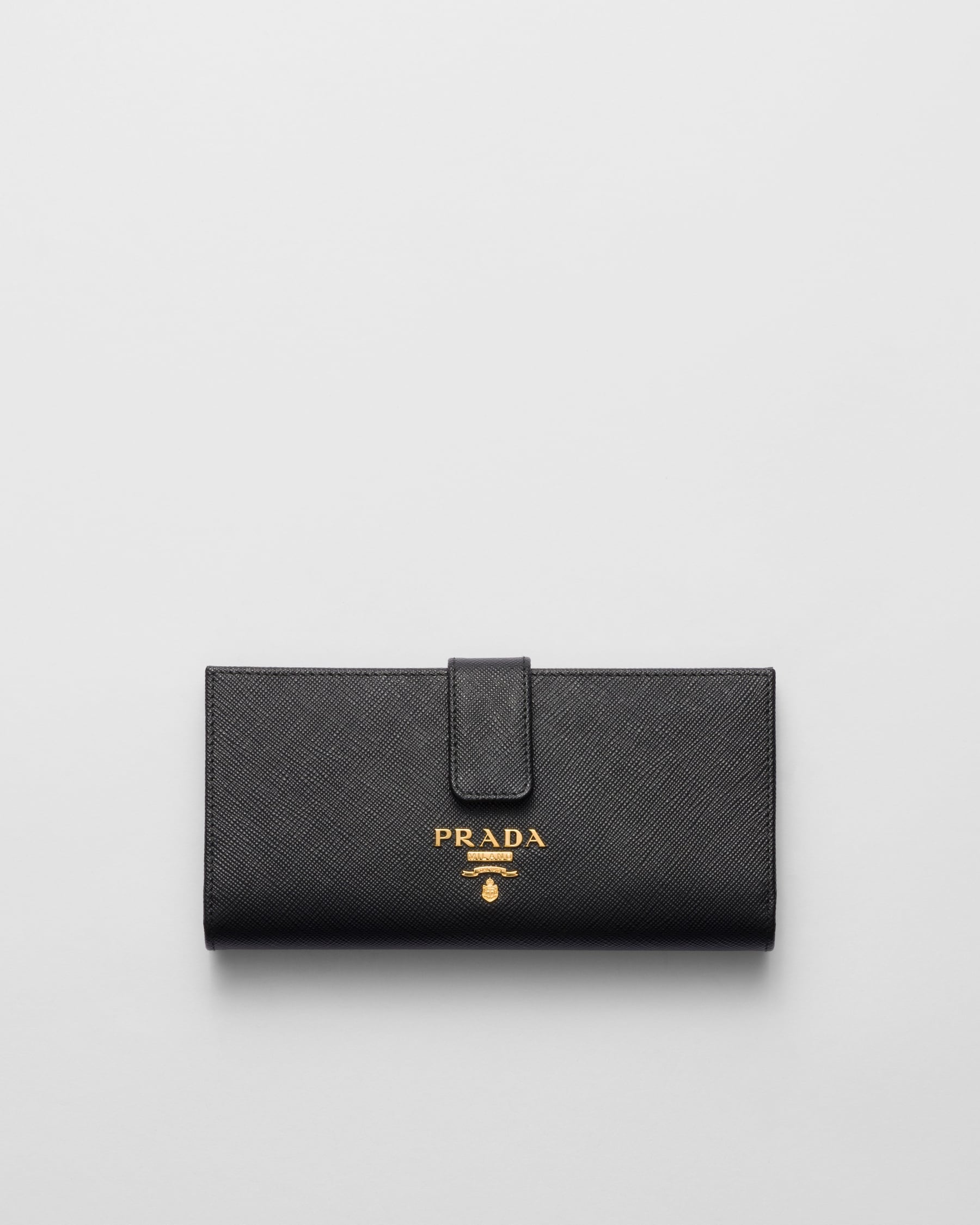 Black Large Saffiano Leather Wallet | PRADA