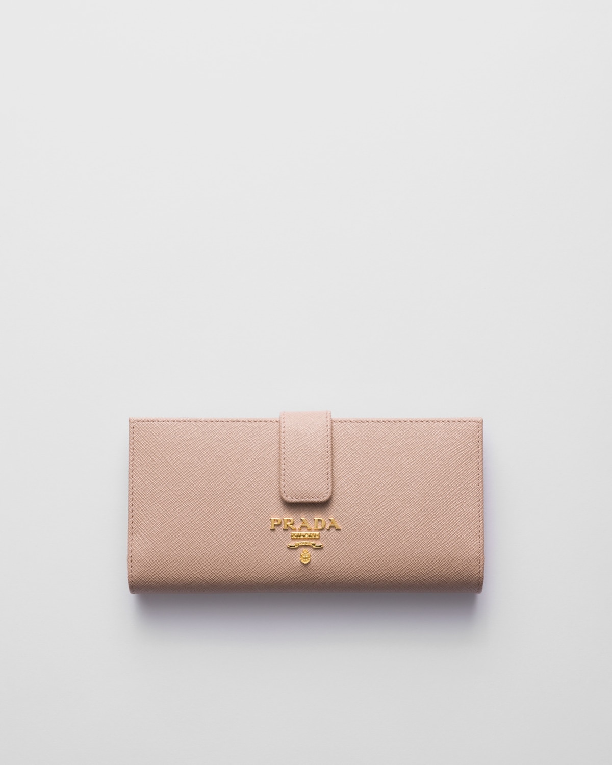 Powder Pink Large Saffiano Leather Wallet | PRADA