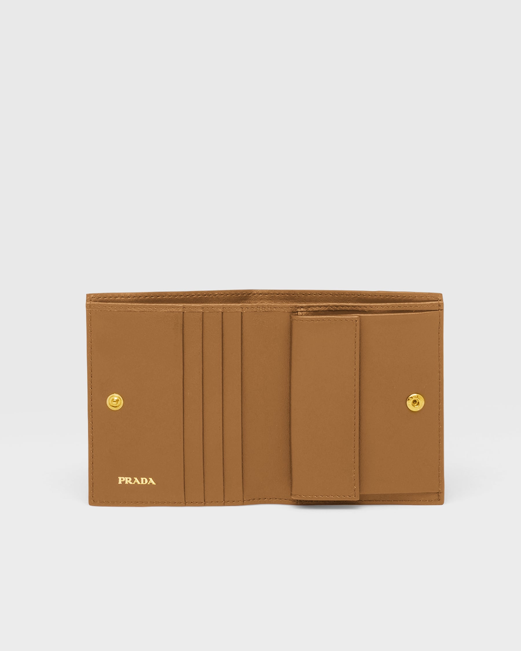 Caramel Small Leather Wallet | PRADA