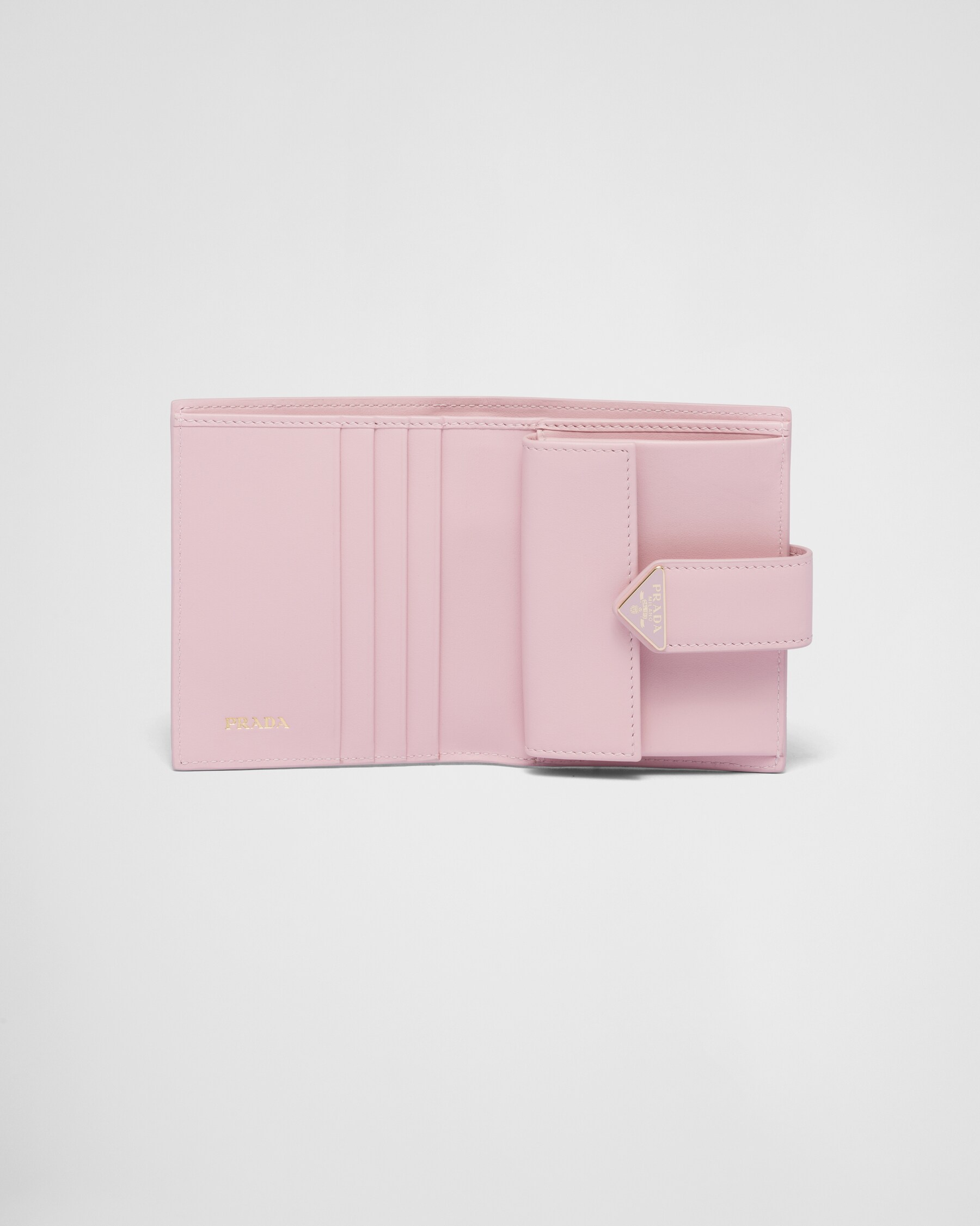 Alabaster Pink Small Saffiano And Smooth Leather Wallet | PRADA