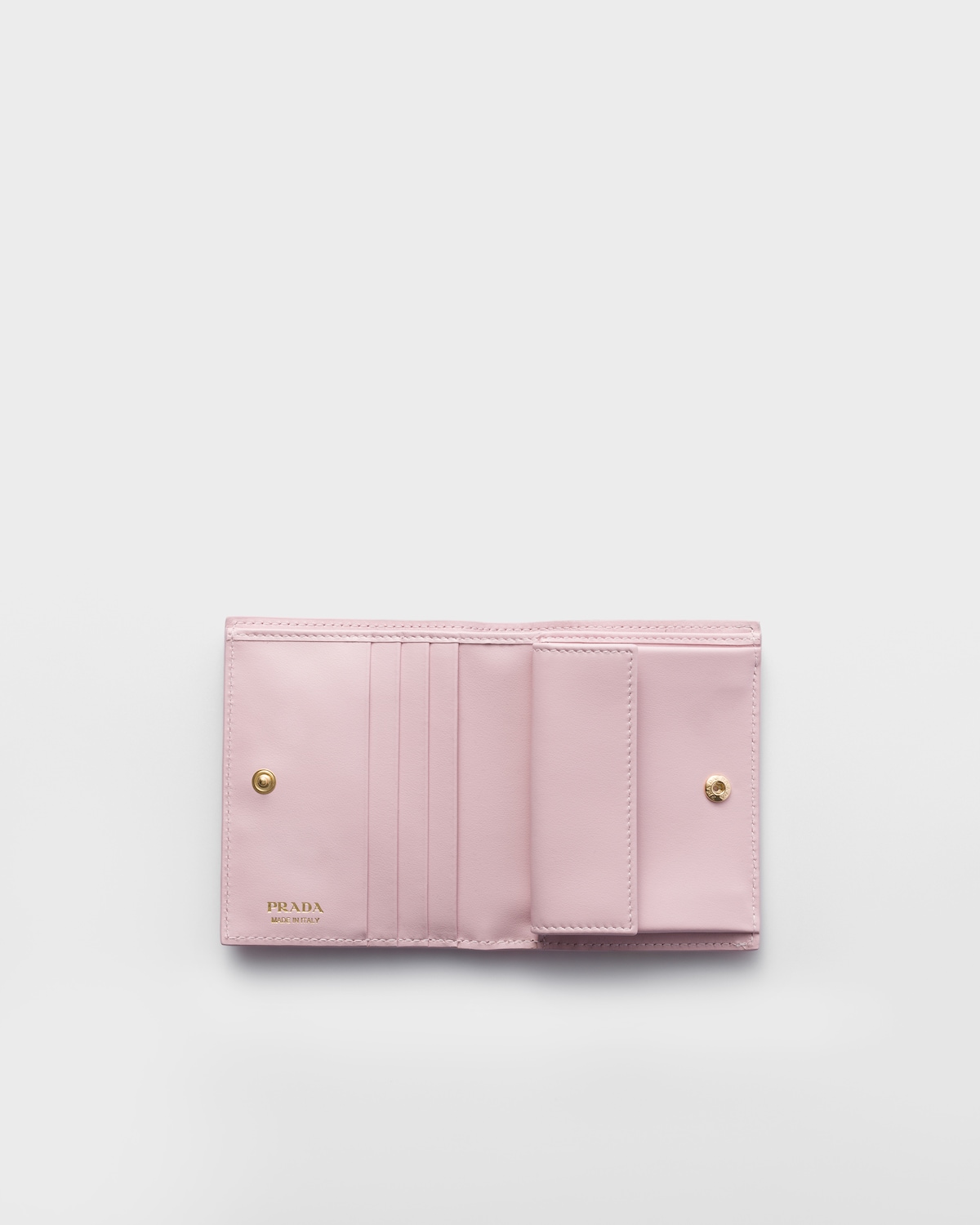 Alabaster Pink Small Floral-print Saffiano Leather Wallet | PRADA