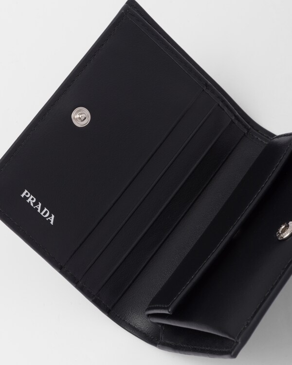 Black Small Brushed-leather Wallet | PRADA