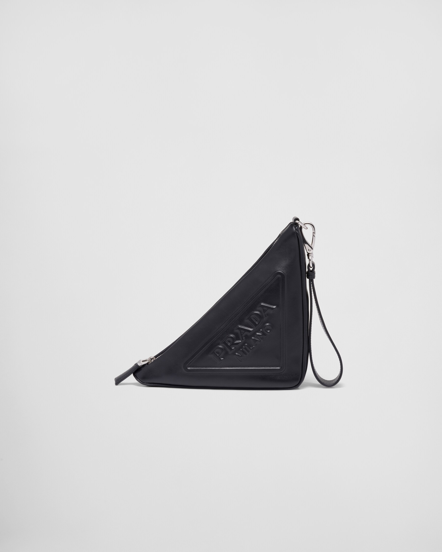 Black Leather Prada Triangle Pouch | PRADA