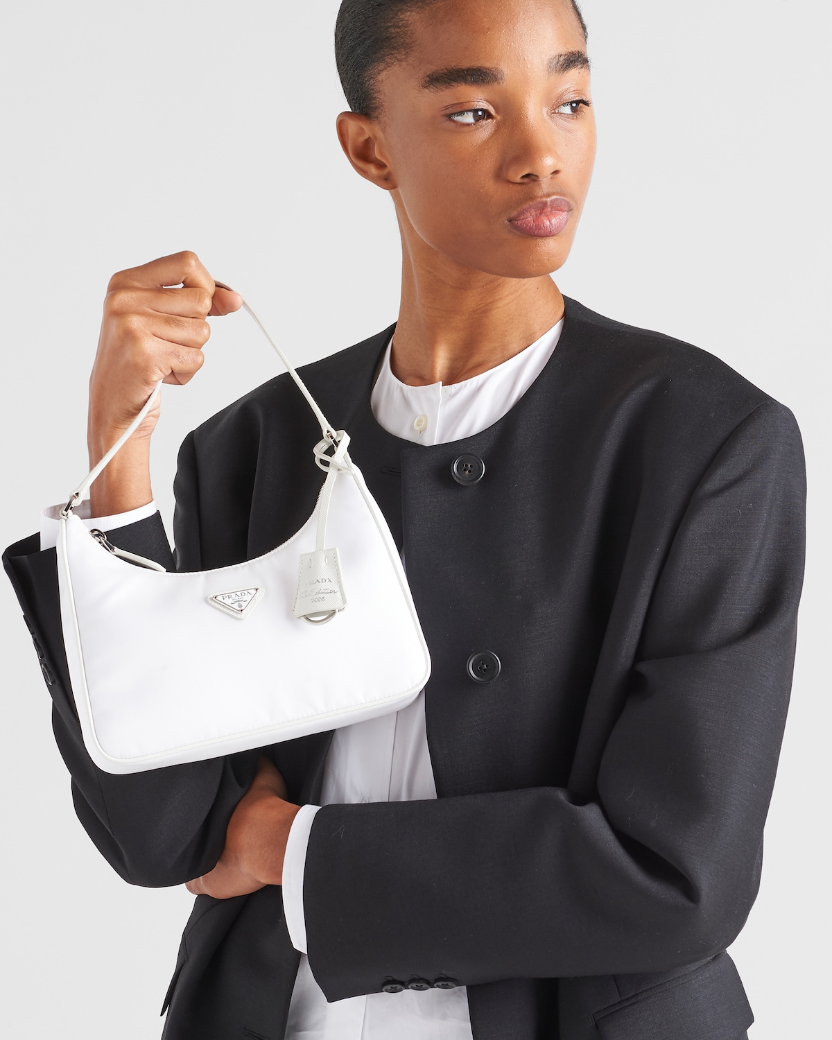 White Prada Re-edition 2005 Re-nylon And Saffiano Mini Bag | PRADA