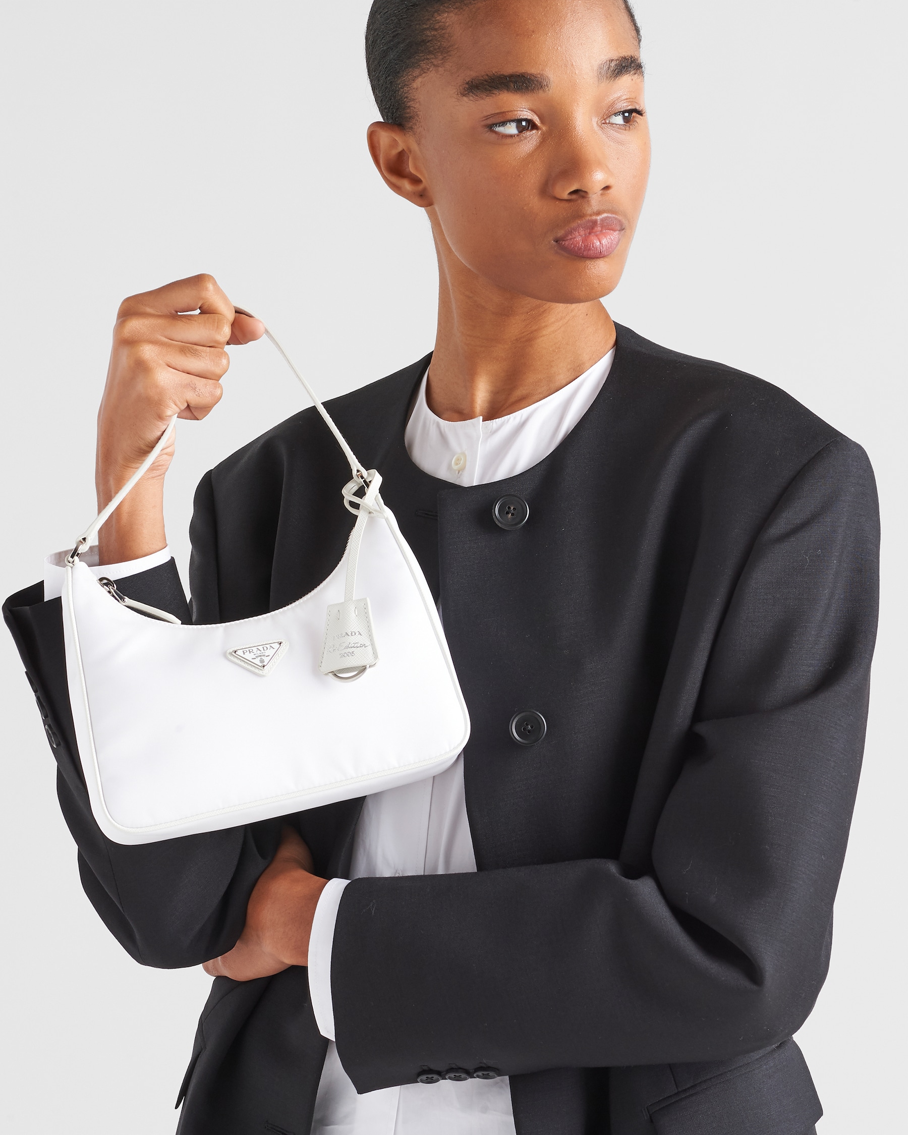 White Prada Re-edition 2005 Re-nylon And Saffiano Mini Bag | PRADA