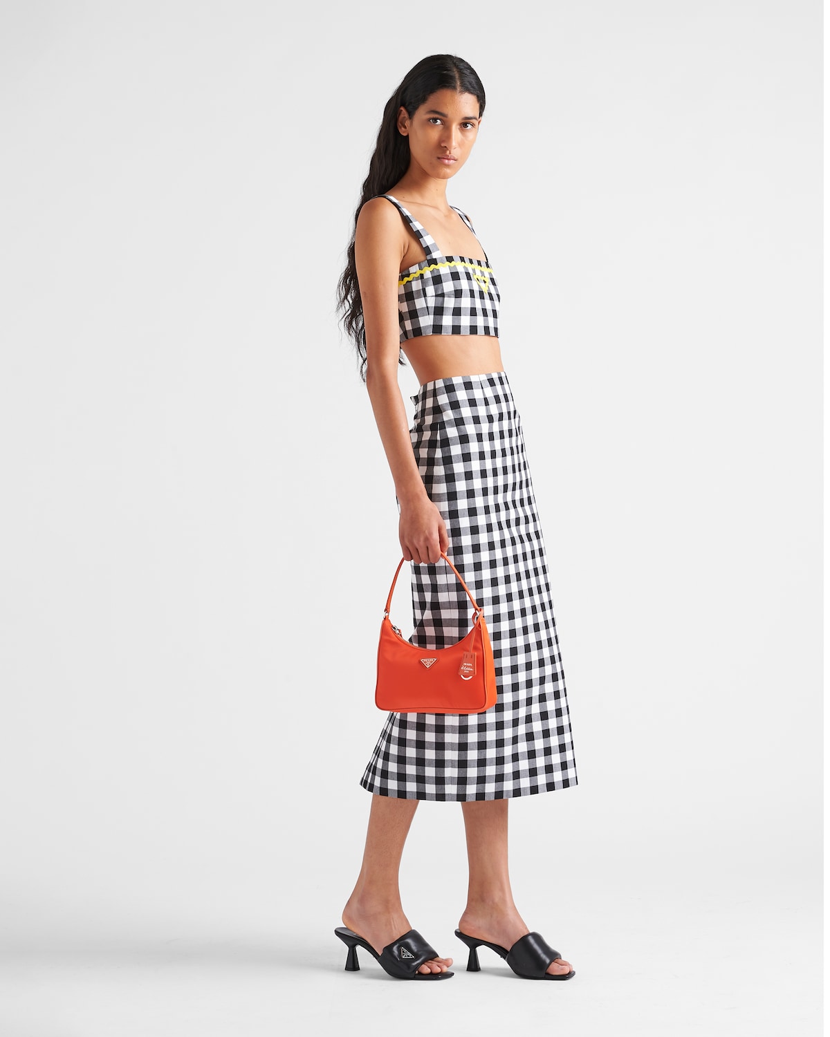 Orange Prada Re-edition 2005 Re-nylon And Saffiano Mini Bag | PRADA