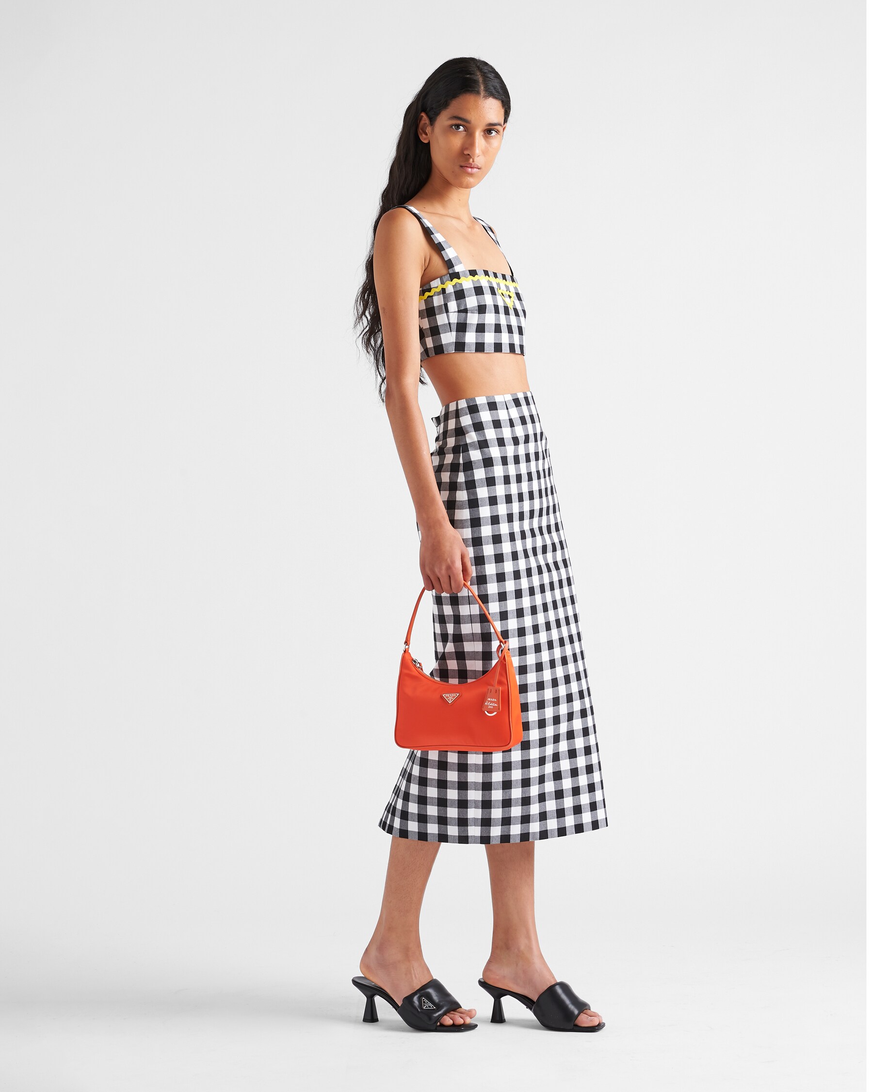 Orange Prada Re-edition 2005 Re-nylon And Saffiano Mini Bag | PRADA