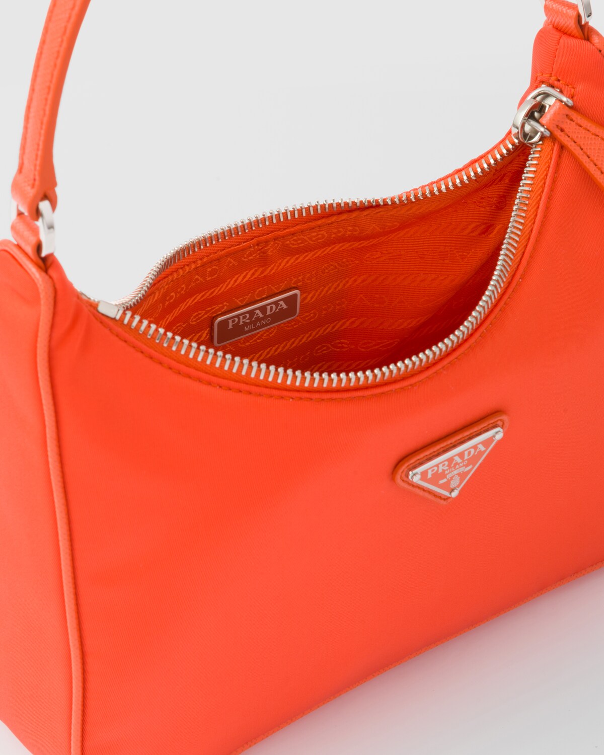 Orange Prada Re-edition 2005 Re-nylon And Saffiano Mini Bag | PRADA